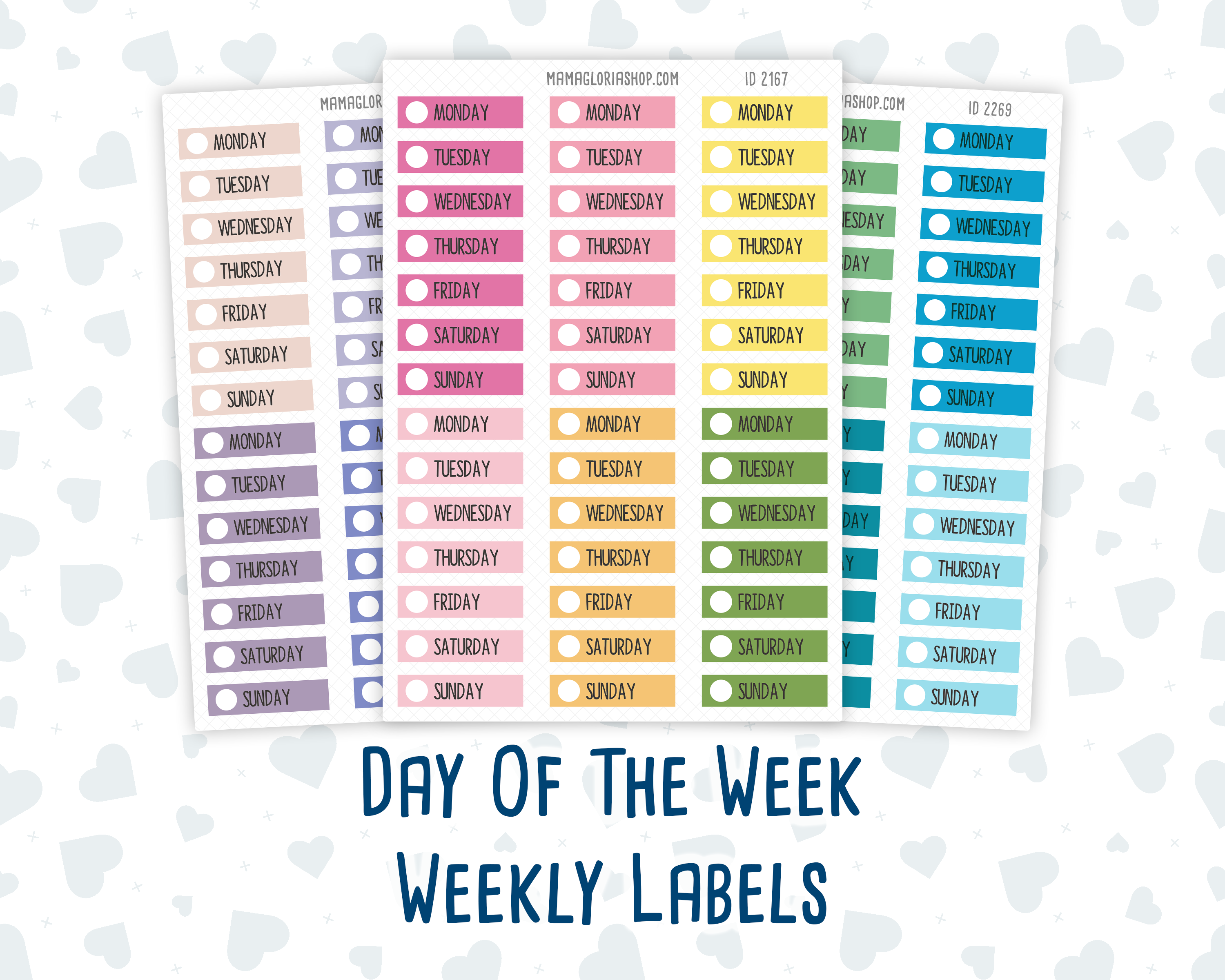 Days Of The Week - Brush Stroke - Label - Stickers For Planners ...