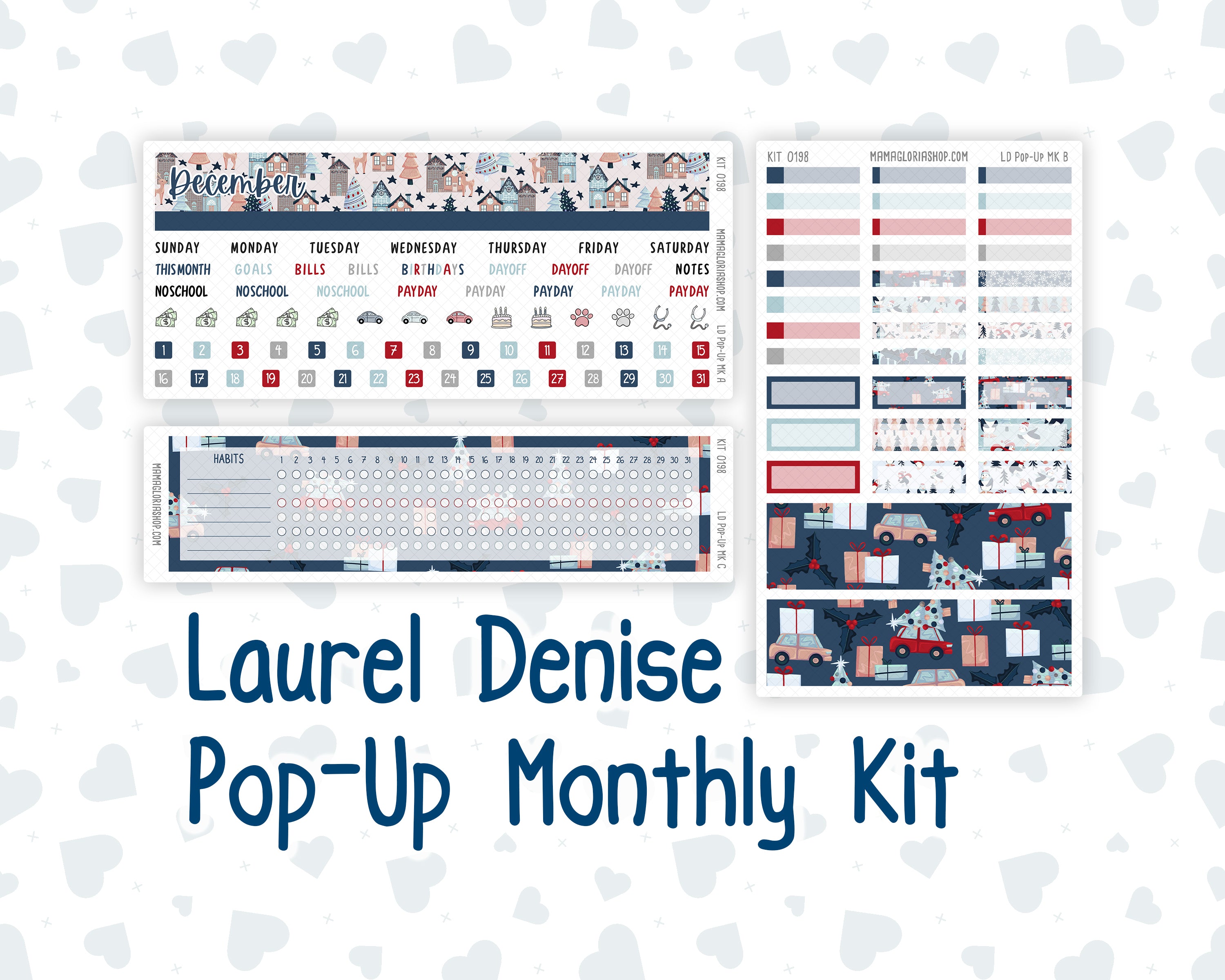 Kit 0198 - Laurel Denise Pop-Up - Monthly Kit - December - Holliday Vi – mamagloriashop