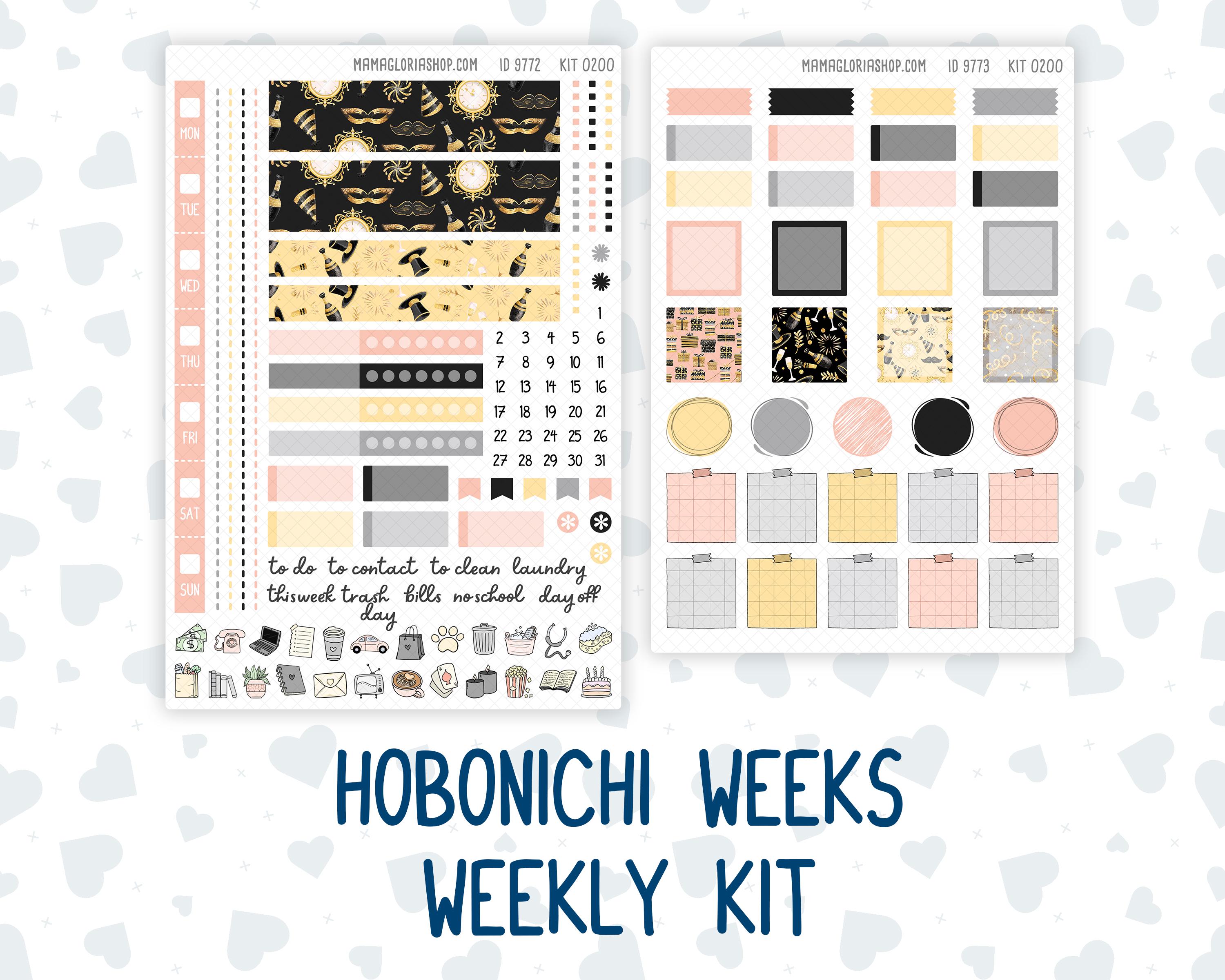 Kit 0200 Hobonichi Weeks – Weekly Kit - Golden Hour - January - New year – mamagloriashop