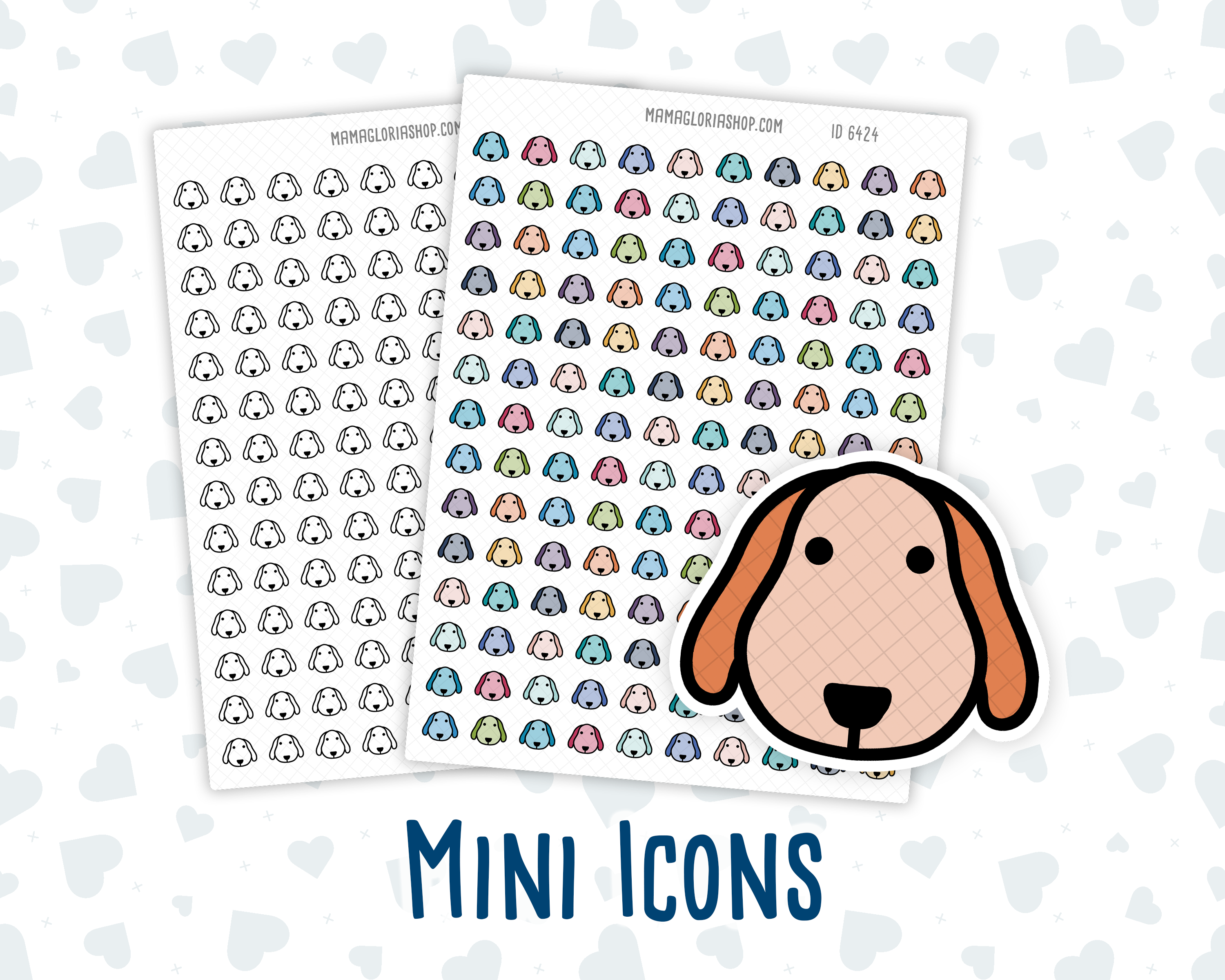 Dog- Pet Care Reminders - Vet Tracking - Mini Doodle Icon-Sticker ...