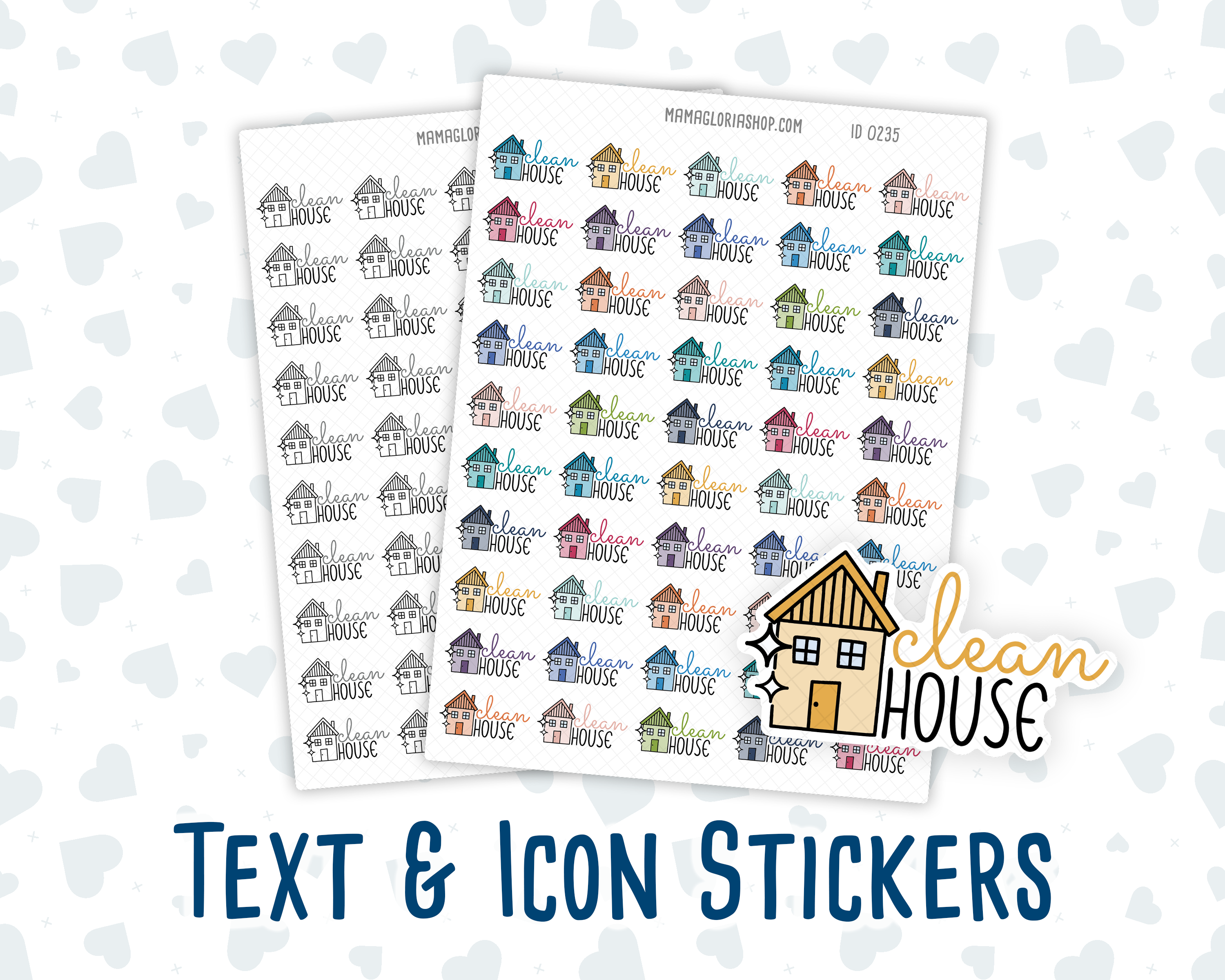 Clean House - Text Sticker With Icon – mamagloriashop
