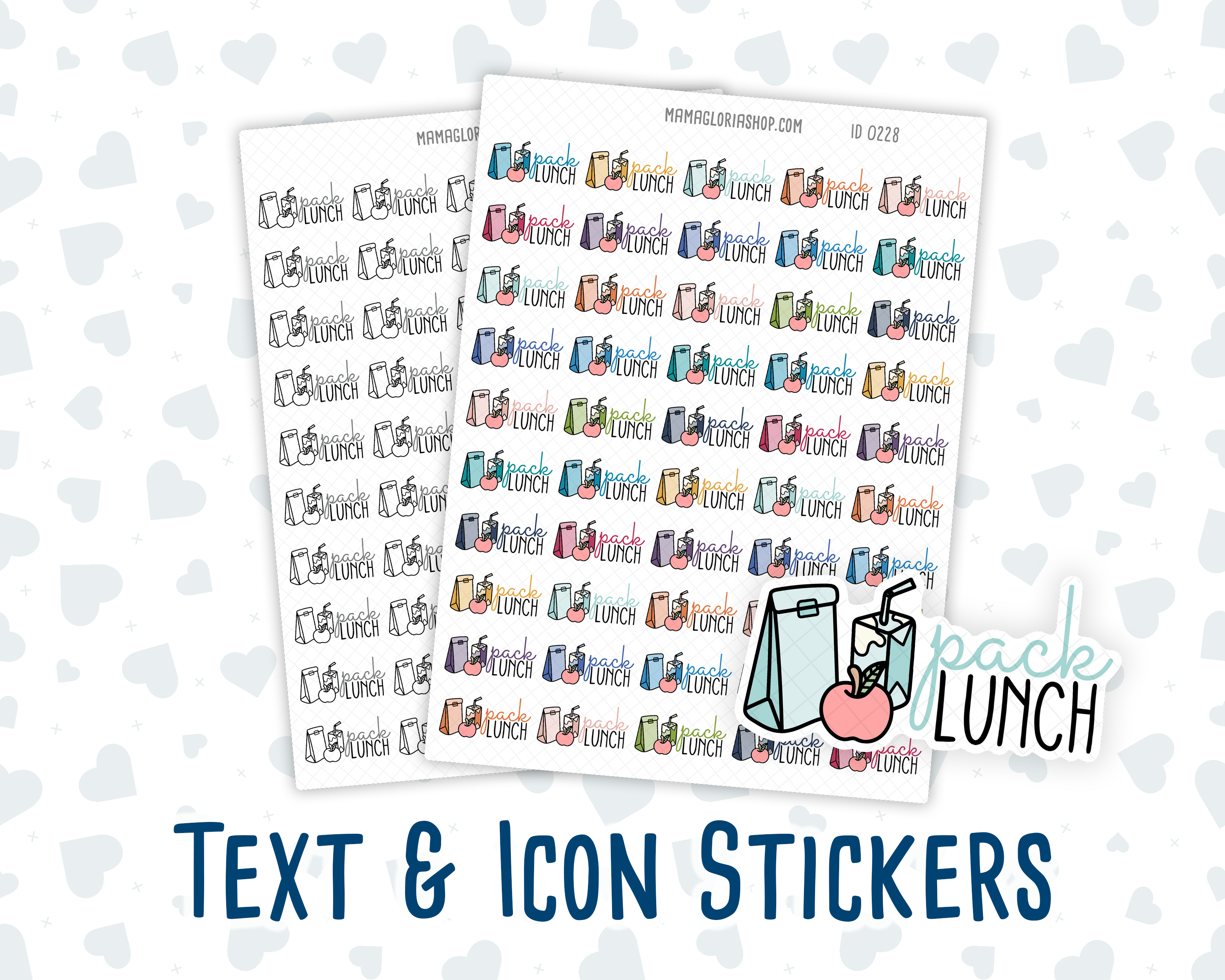 Pack Lunch - Text Sticker With Icon – mamagloriashop