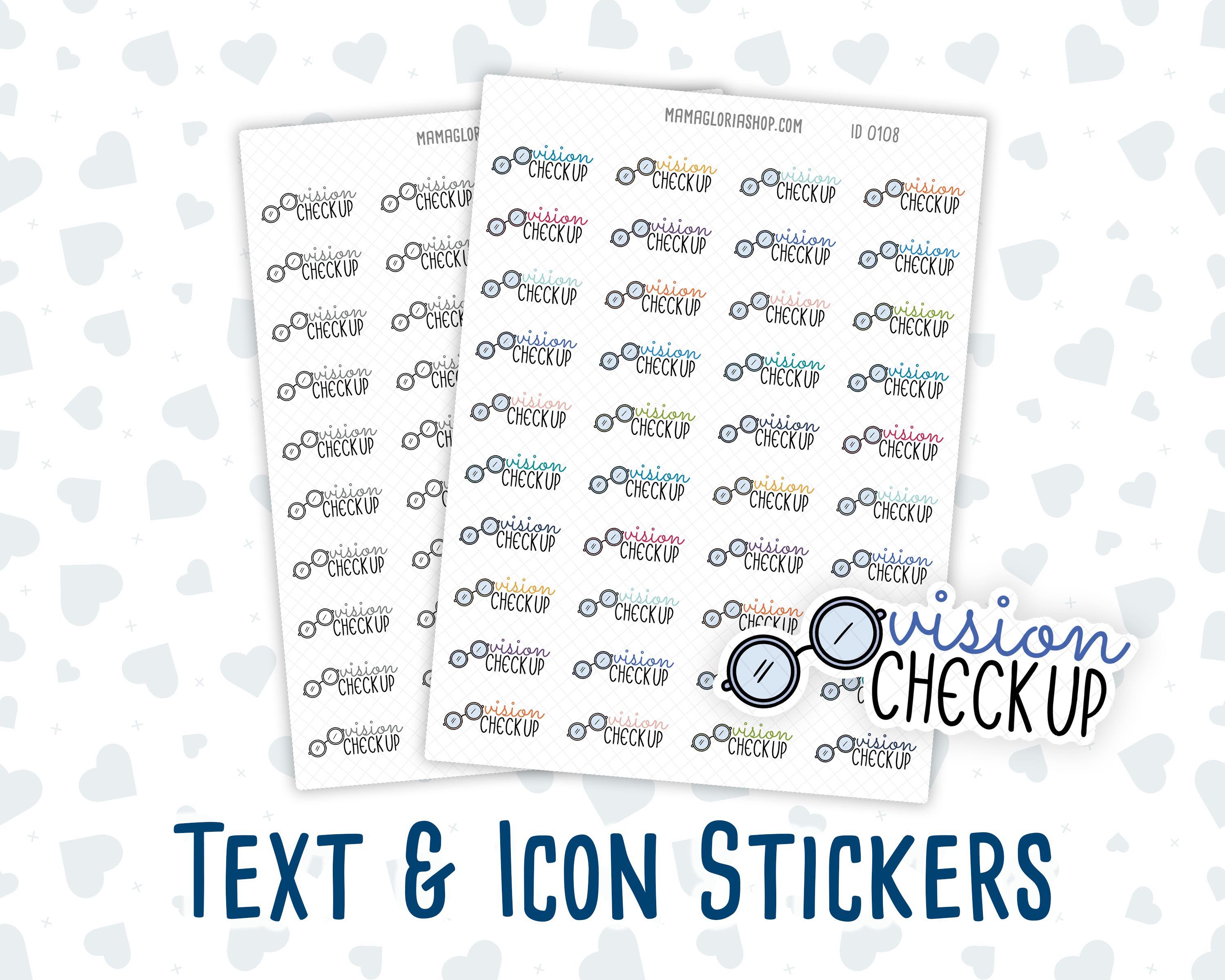 Vision Check Up - Text Sticker With Icon – mamagloriashop