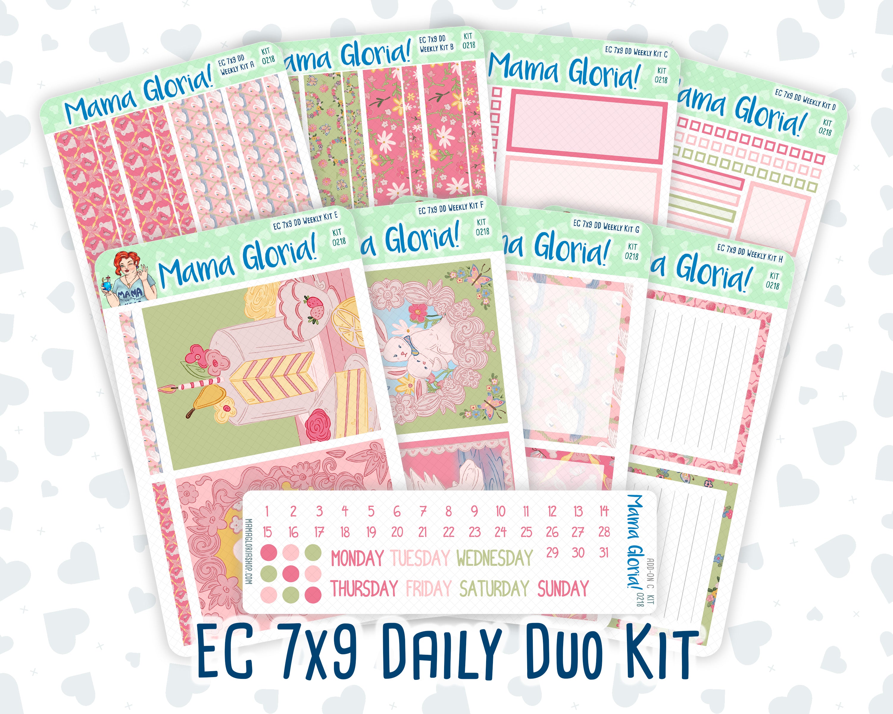 Kit 0218- 7x9 Daily Duo - Mother's Love- May- Planner – mamagloriashop
