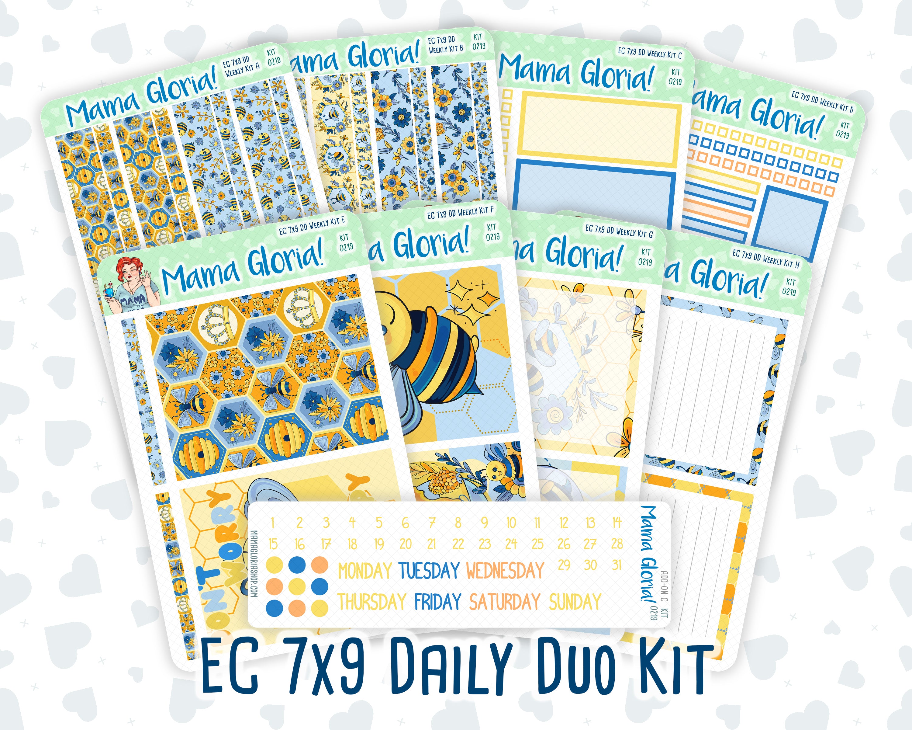 Kit 0219- 7x9 Daily Duo - Bee's Business- May- Planner – mamagloriashop