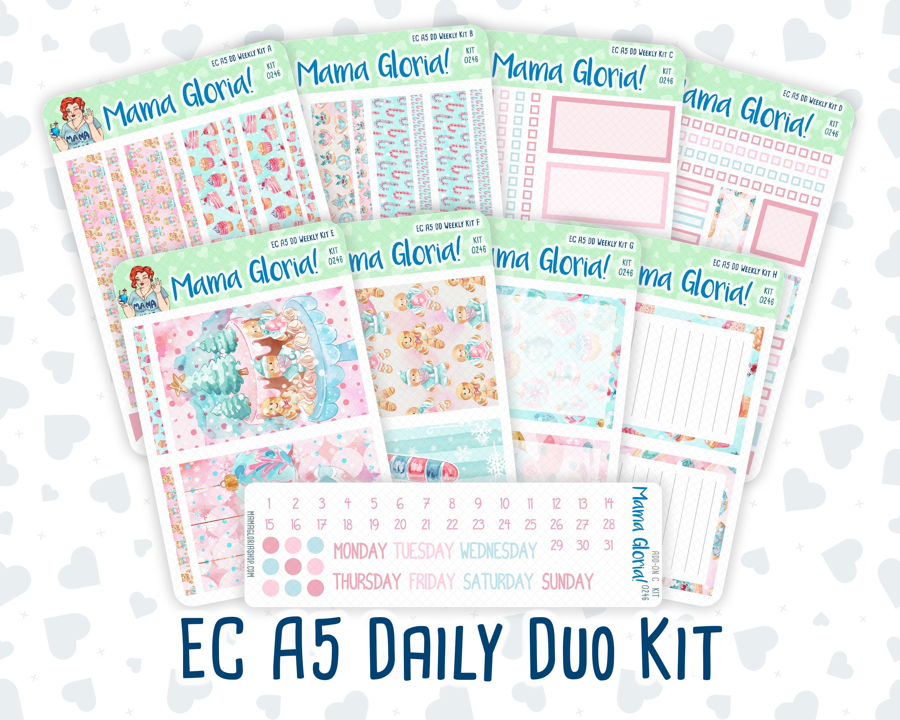 Kit 0246 - A5 - Daily Duo - Weekly Kit - December - Gingerbread Sweets ...
