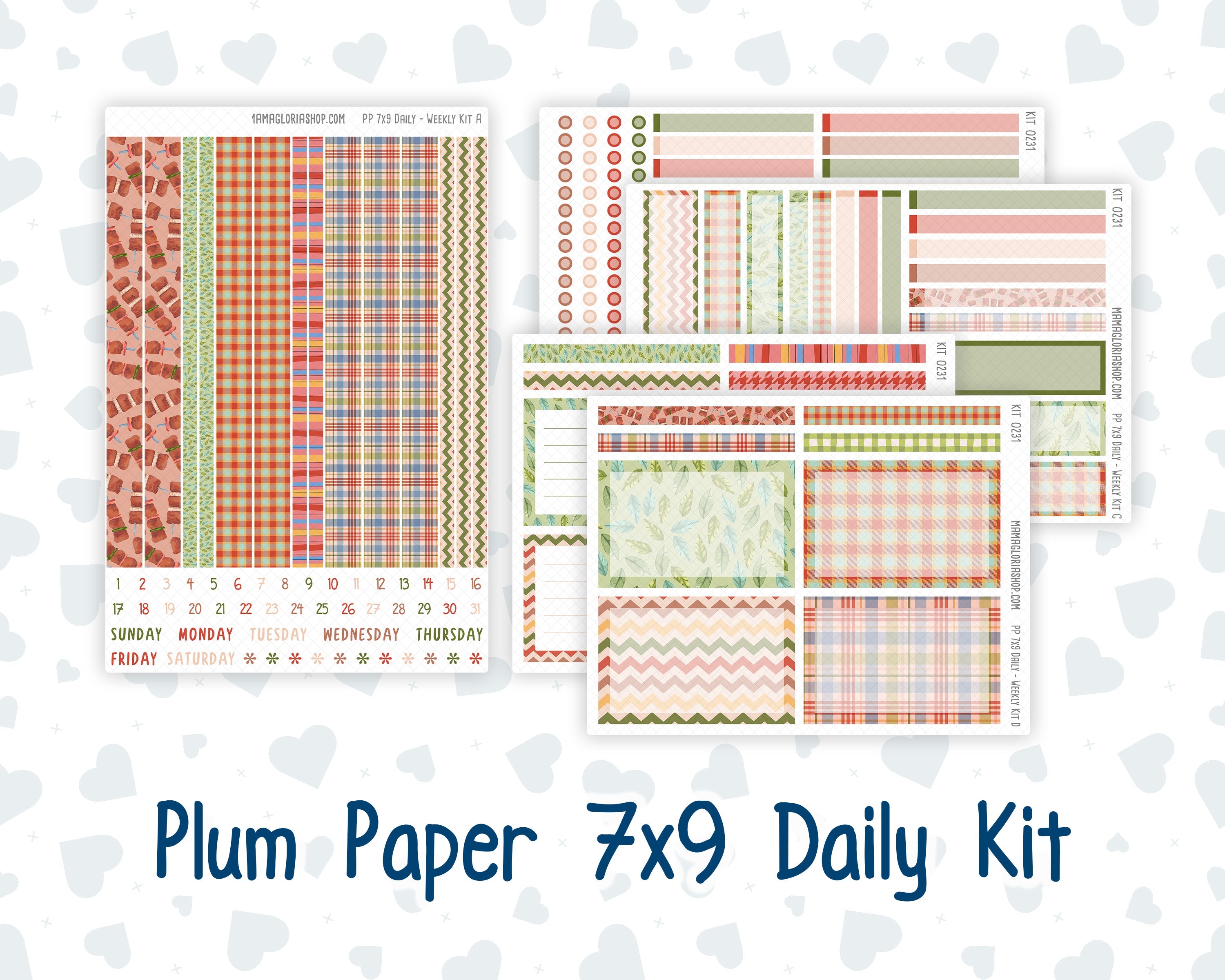 Kit 0231 - 7x9 - Plum Paper Daily - Weekly Kit - August - Backyard BBQ ...