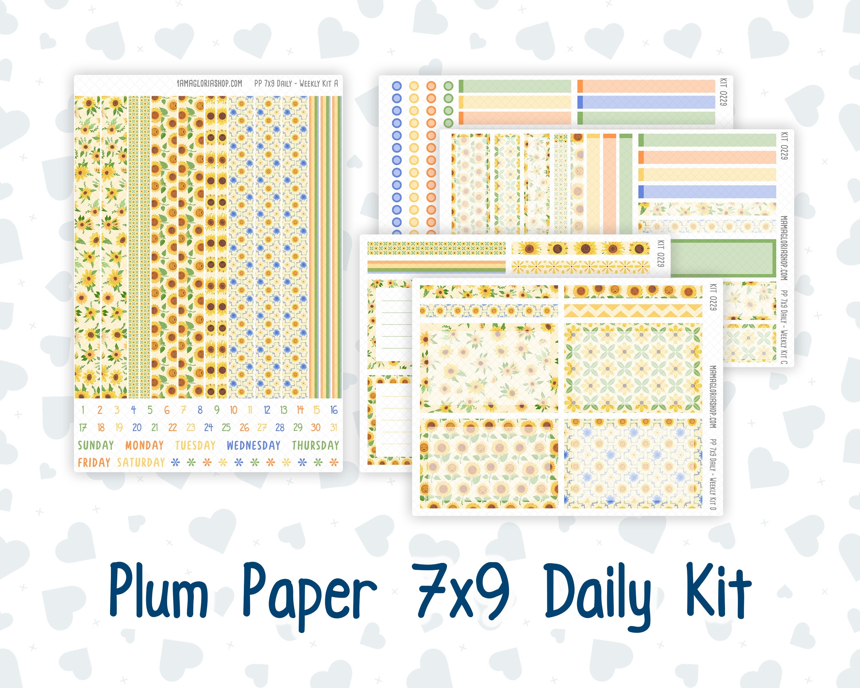 Kit 0229 - 7x9 - Plum Paper Daily - Weekly Kit - August - Golden Faces ...