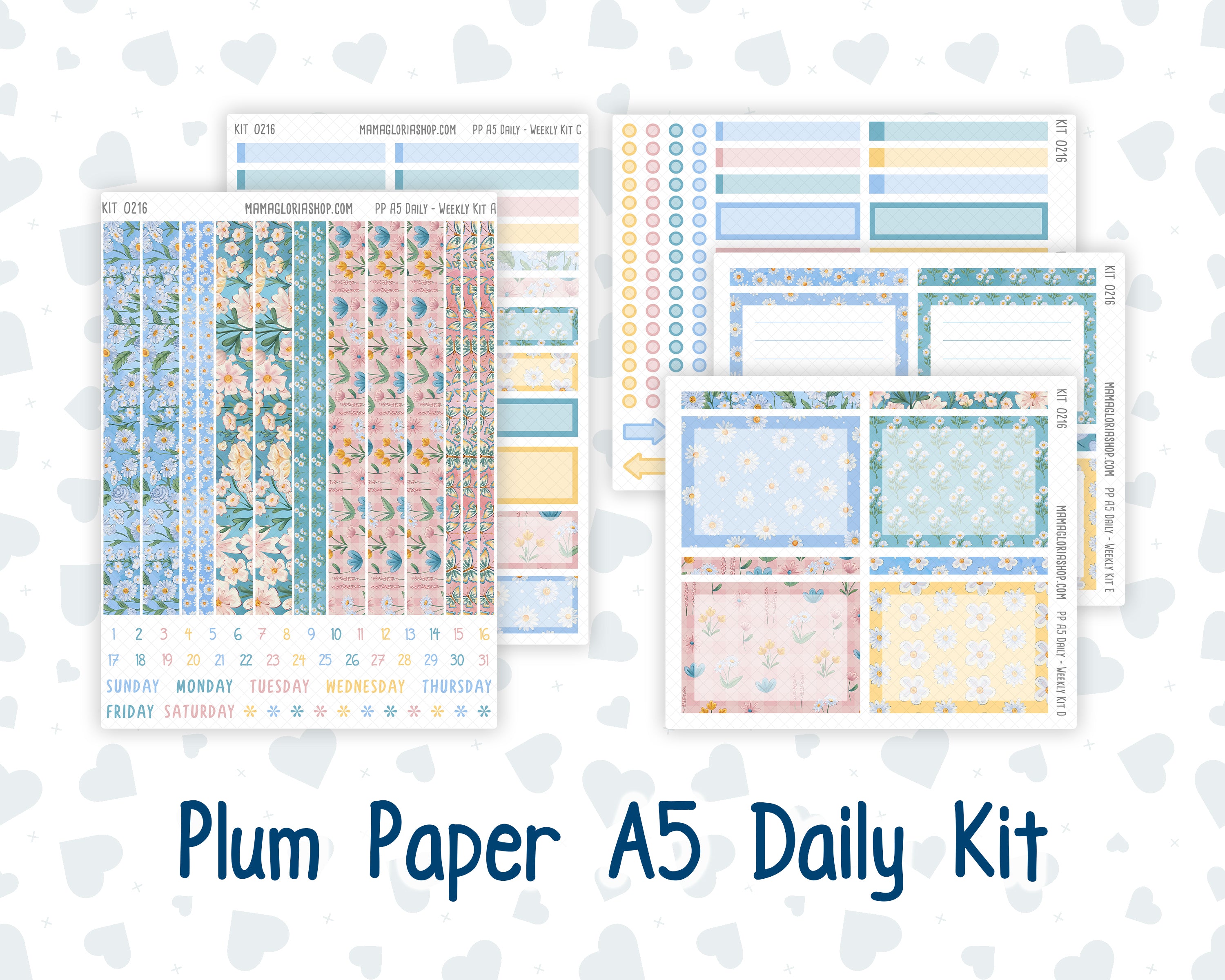 Kit 0216 A5 Plum Paper Daily - Daisy Days- Planner -May – mamagloriashop