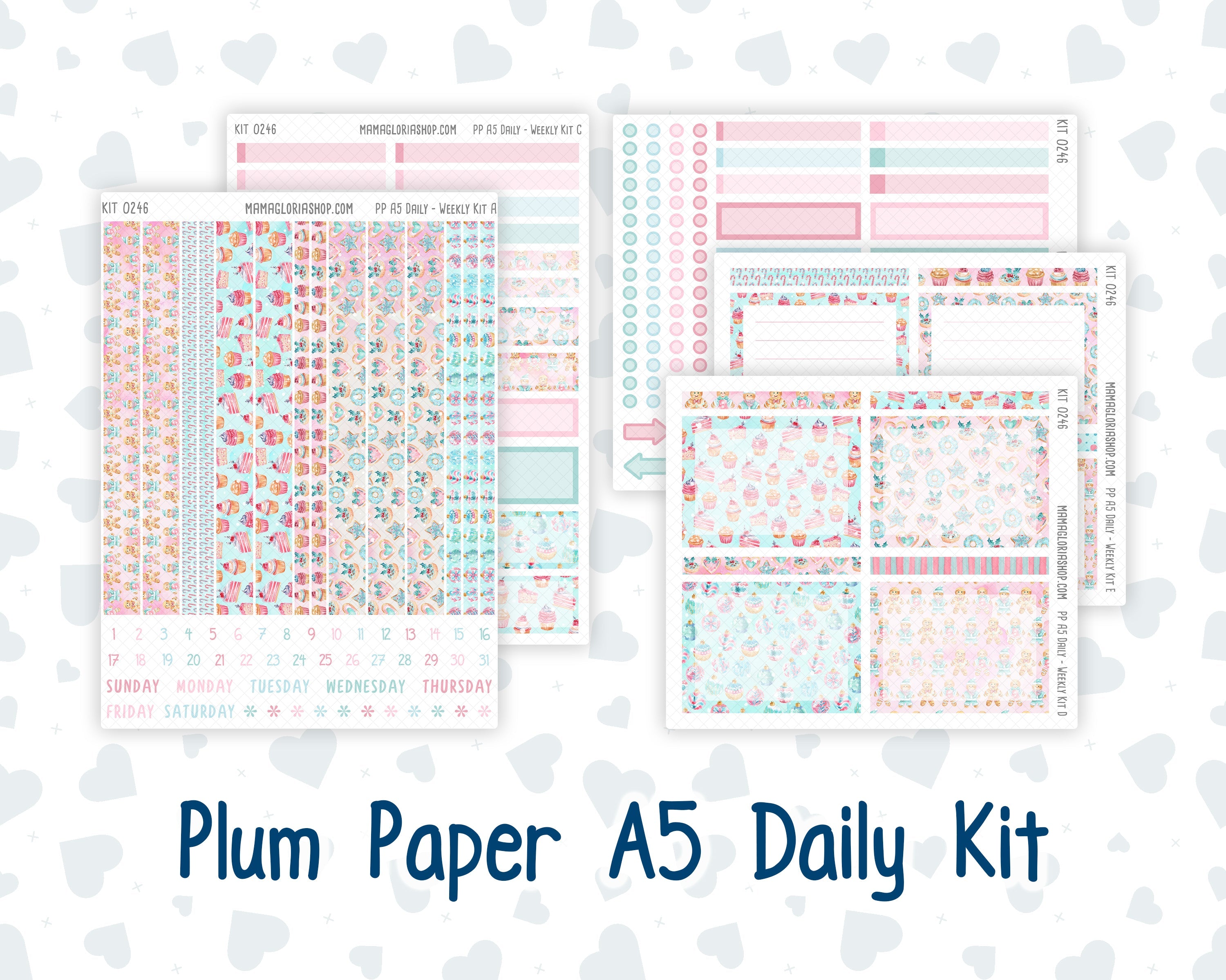 Kit 0246 - A5 - Plum Paper Daily - Weekly Kit - December - Gingerbread ...