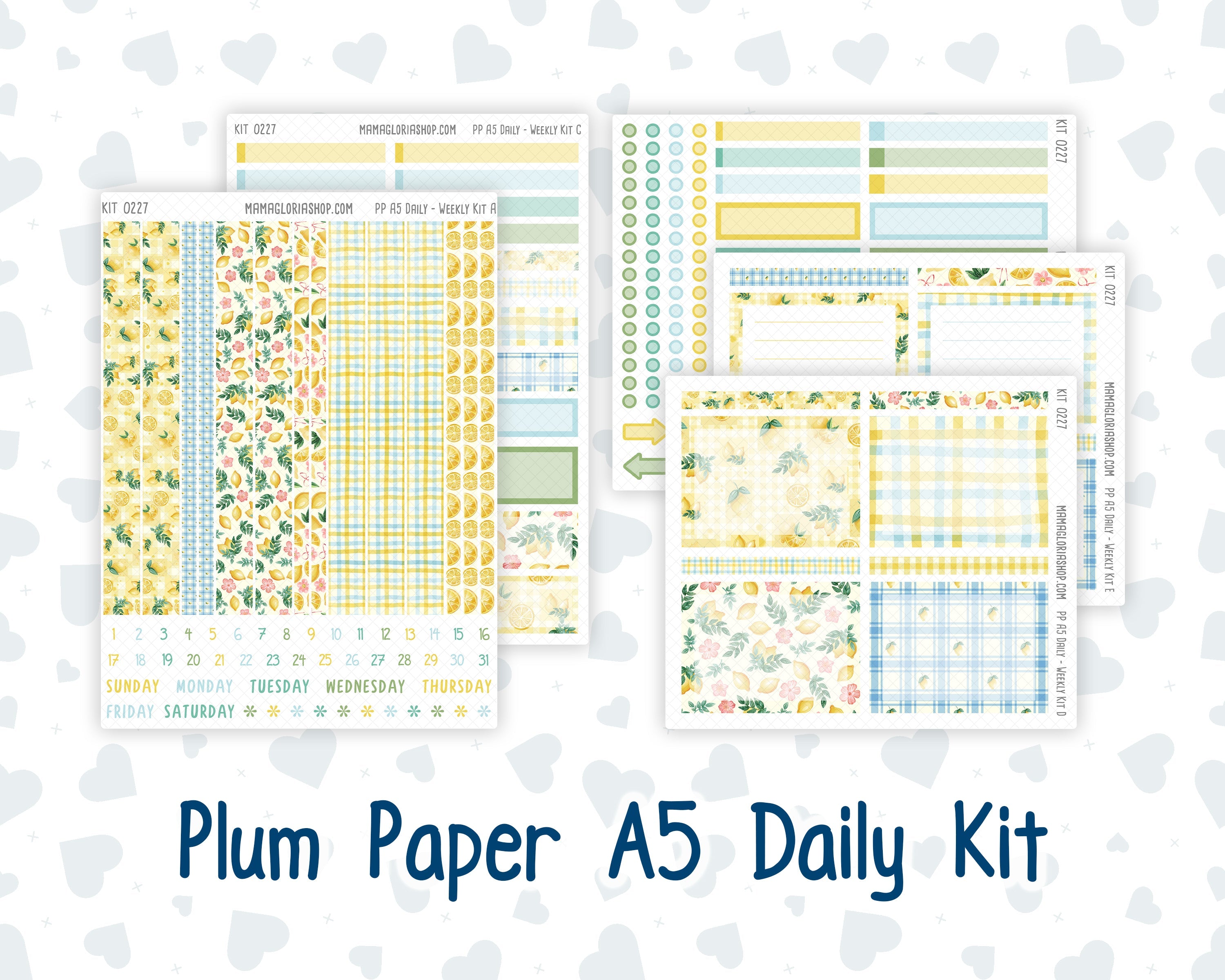 Kit 0227 - A5 - Plum Paper Daily - Weekly Kit - July - Lemon Grove ...