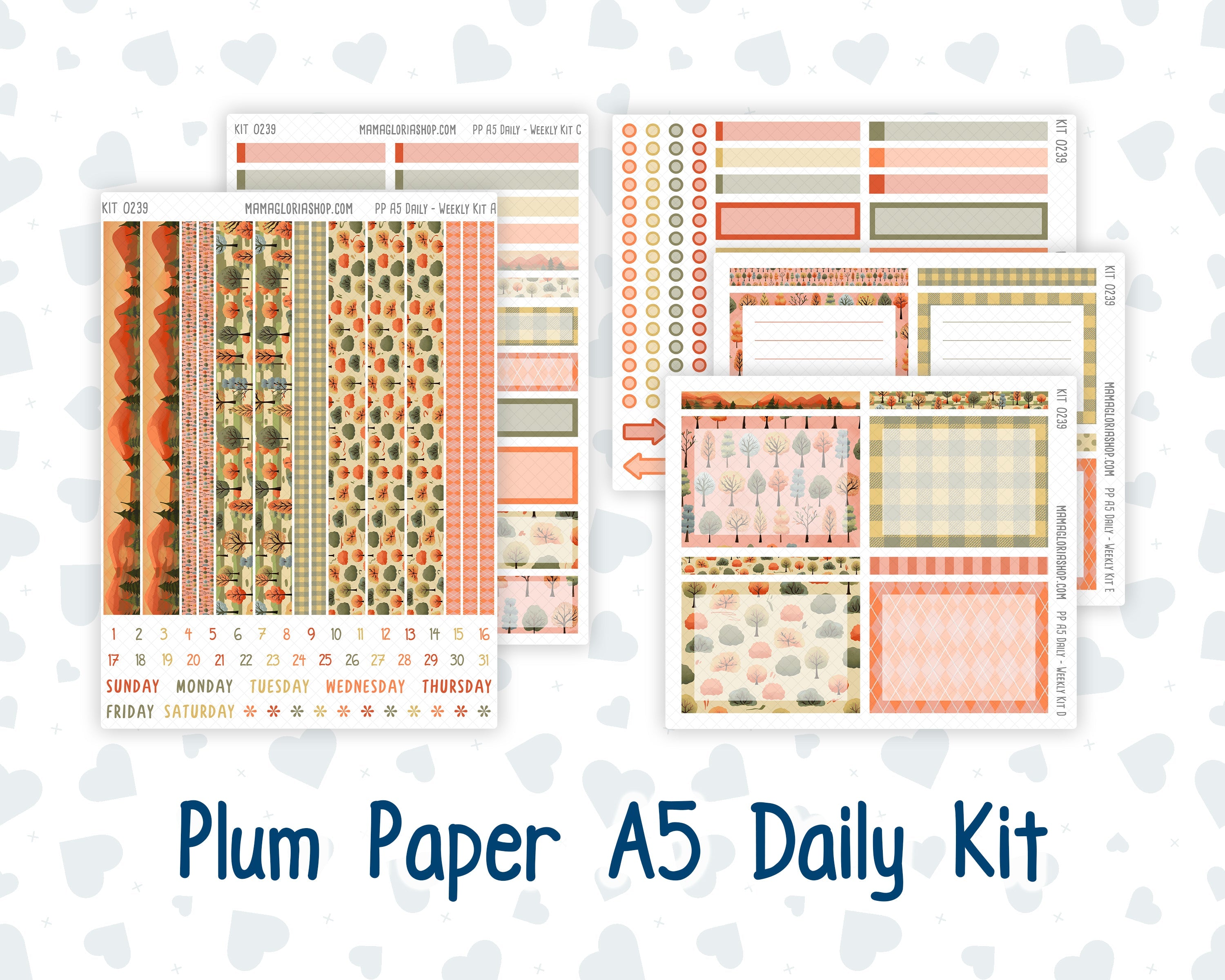 Kit 0239 - A5 - Plum Paper Daily - Weekly Kit - October - October Stro ...