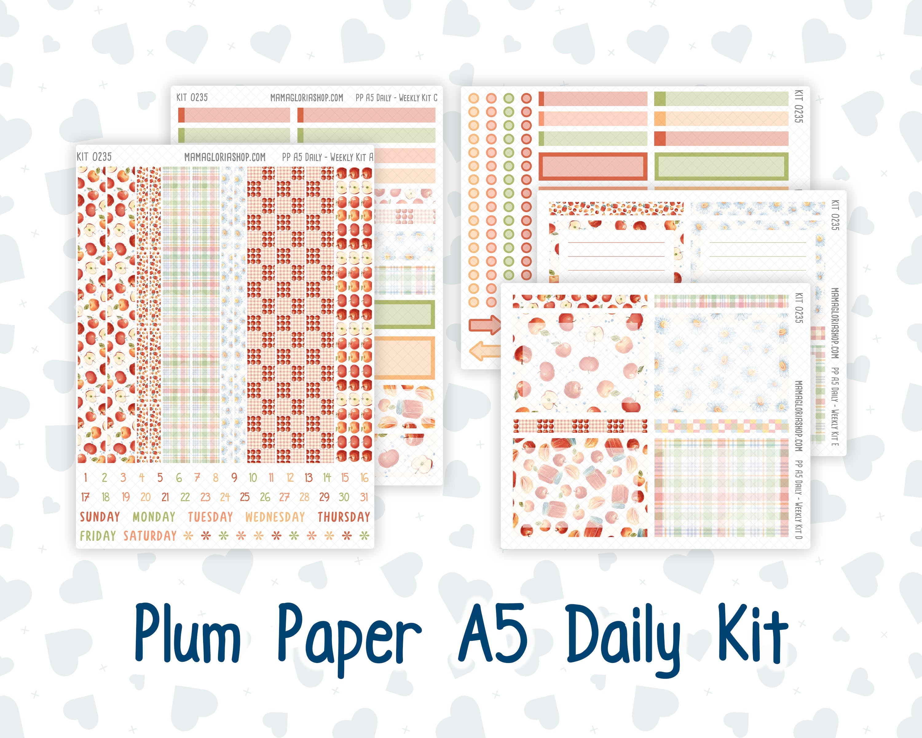 Kit 0235 - A5 - Plum Paper Daily - Weekly Kit - September - Apple Orch ...