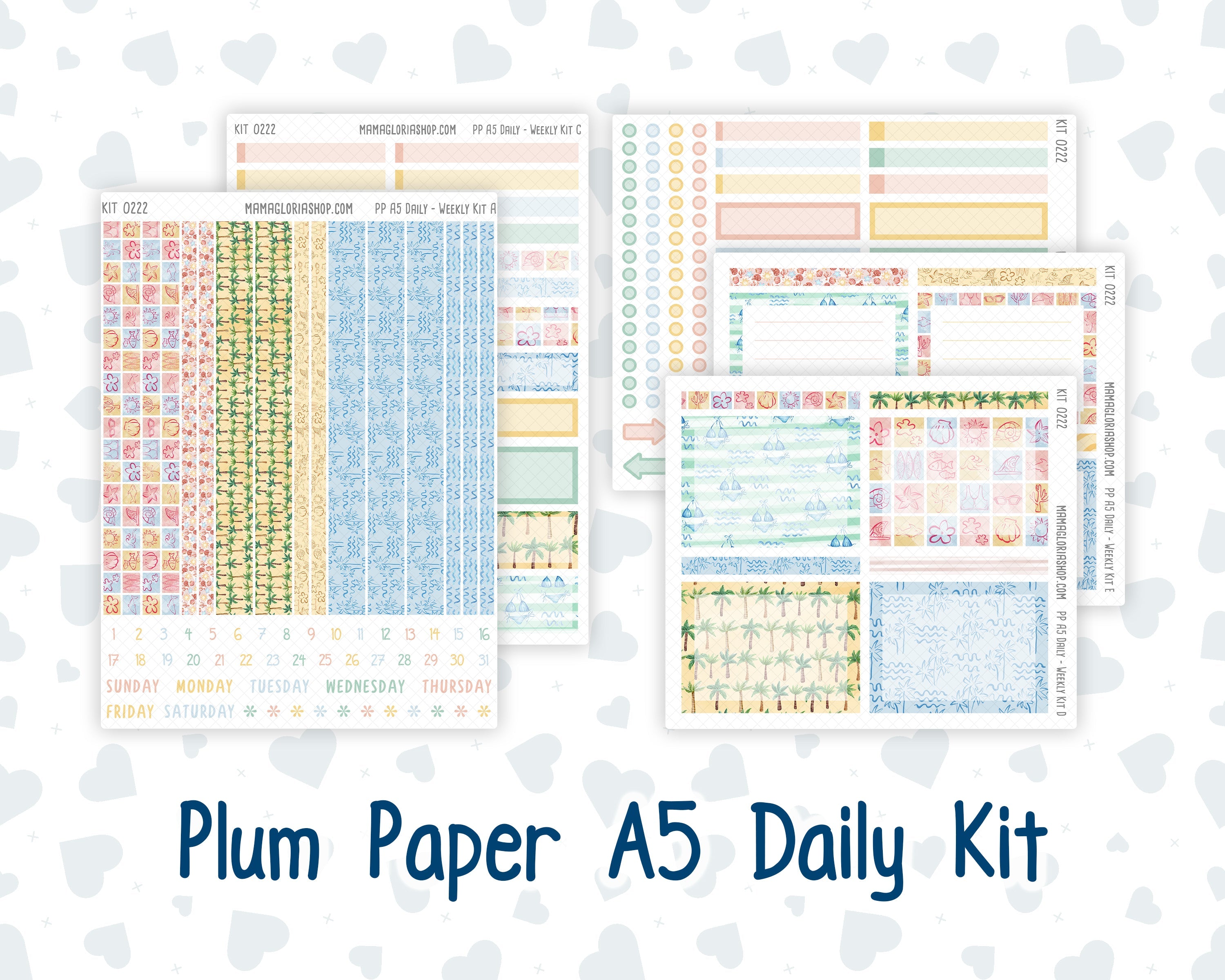 Kit 0222 - A5 - Plum Paper Daily - Weekly Kit - June - Beach Day ...