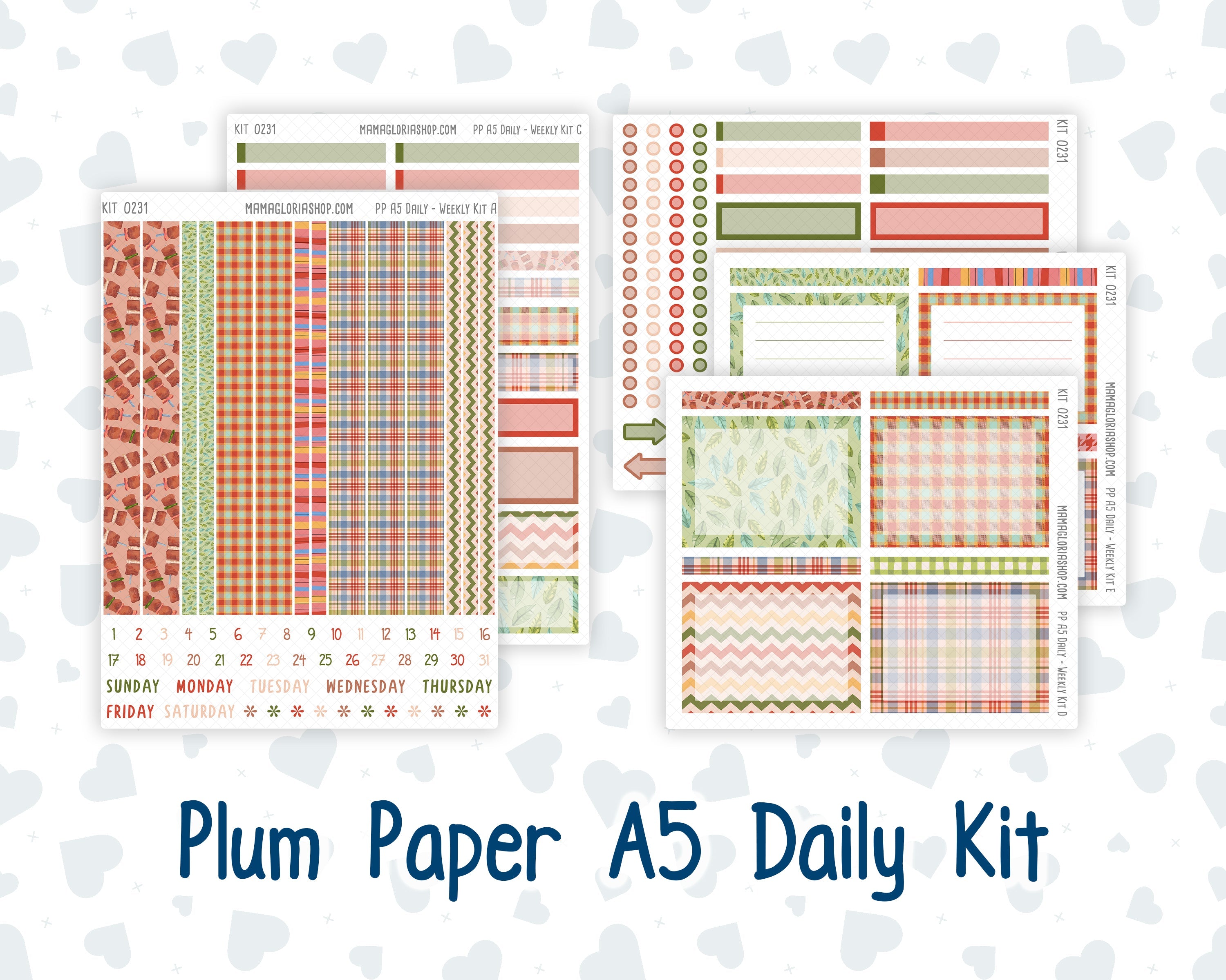 Kit 0231 - A5 - Plum Paper Daily - Weekly Kit - August - Backyard BBQ ...