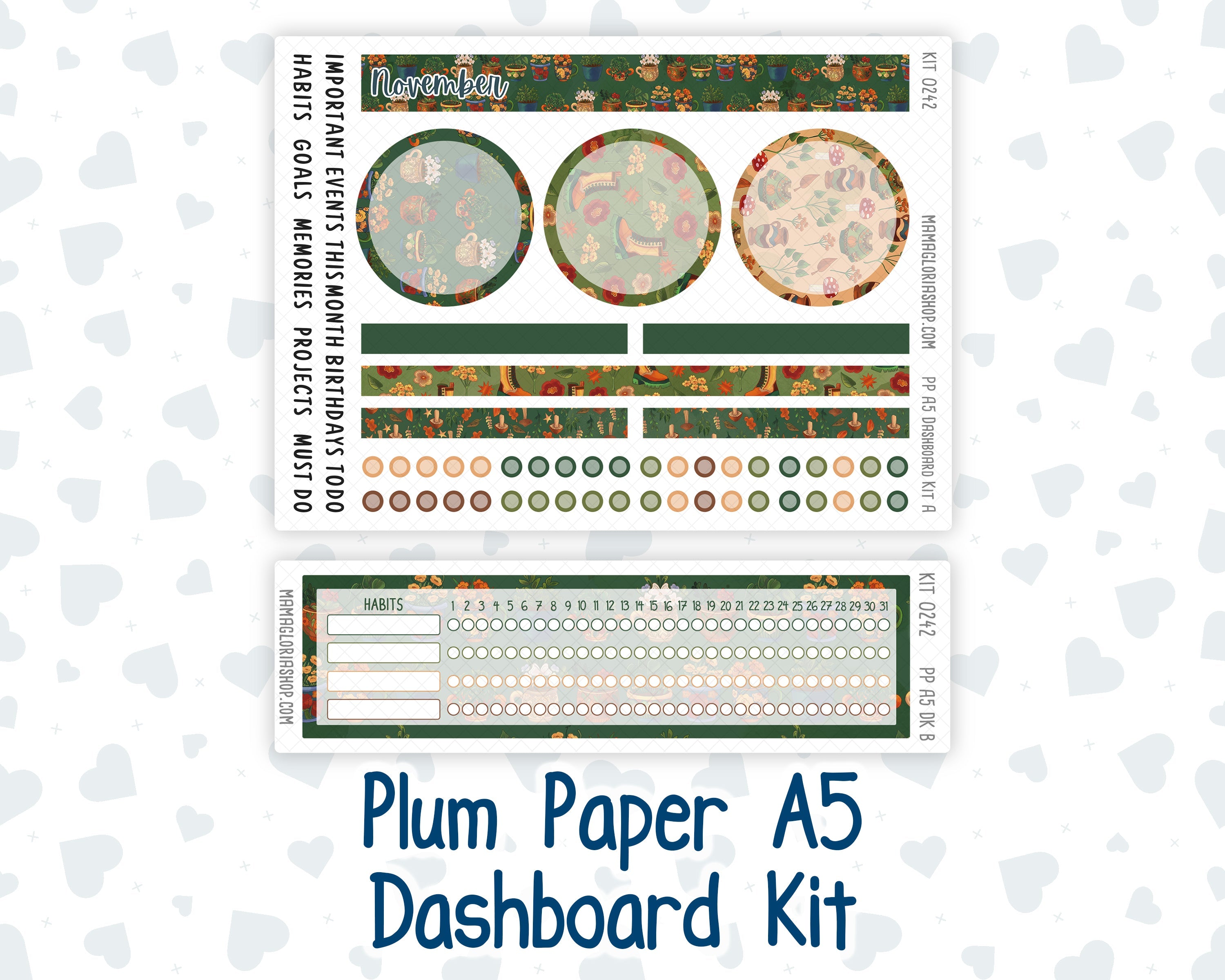 Kit 0242 - A5 - Plum Paper - Dashboard Kit - November - Cottage Autumn ...