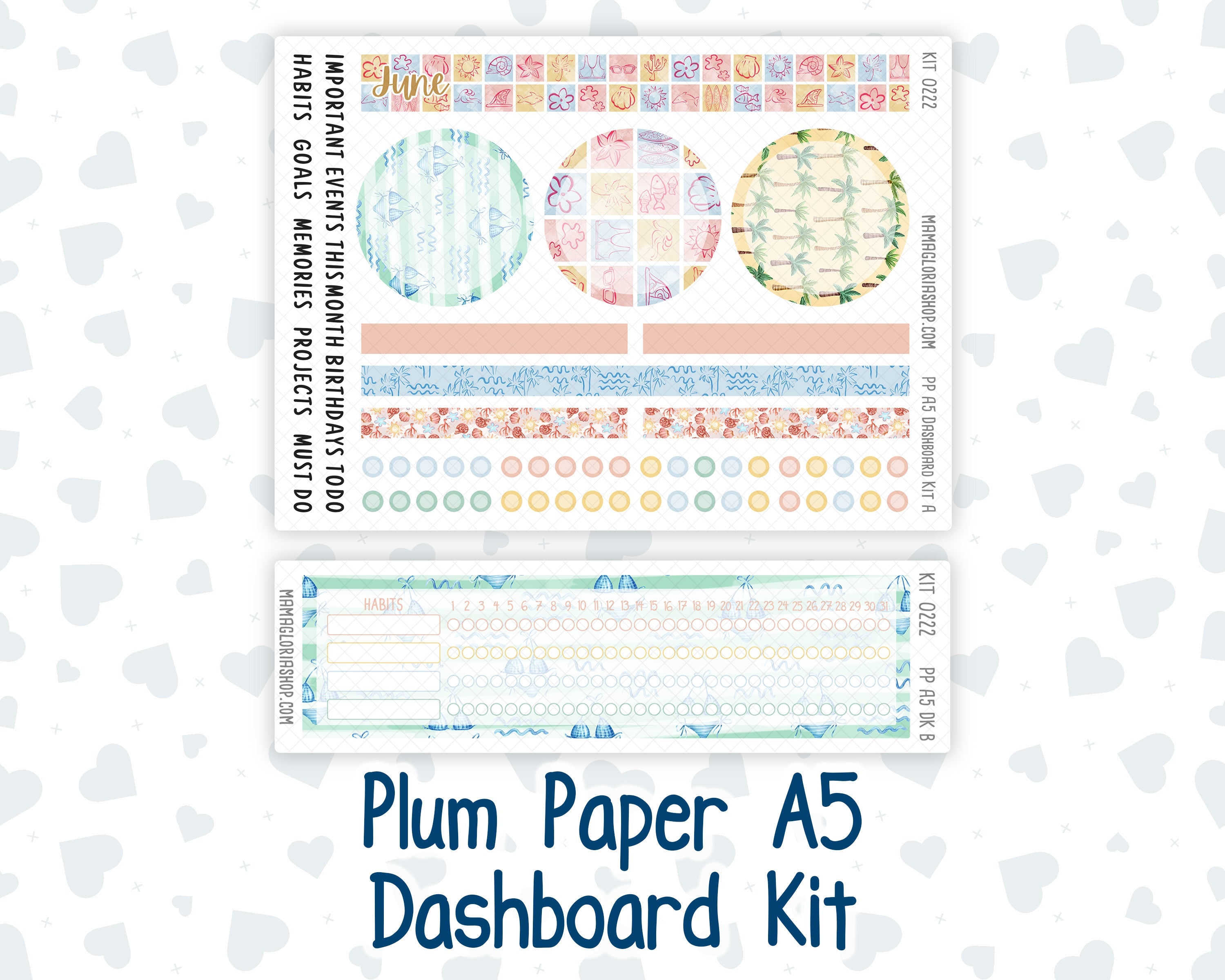 Kit 0222 - A5 - Plum Paper - Dashboard Kit - June - Beach Day ...