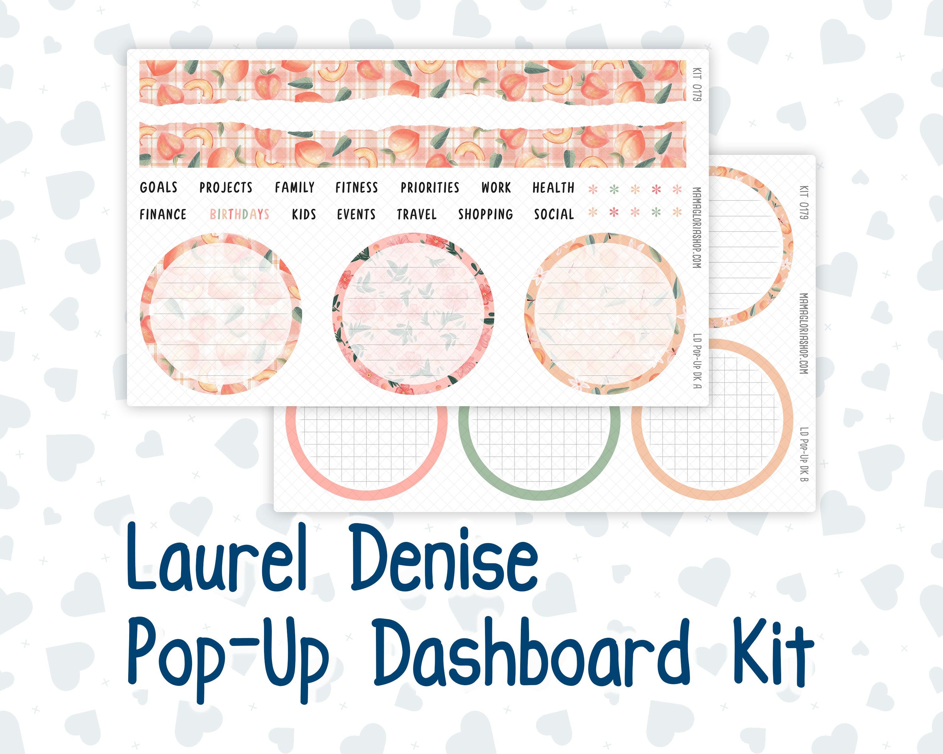 Kit 0179 - Laurel Denise Pop-Up - Dashboard Kit - August - Peaches ...