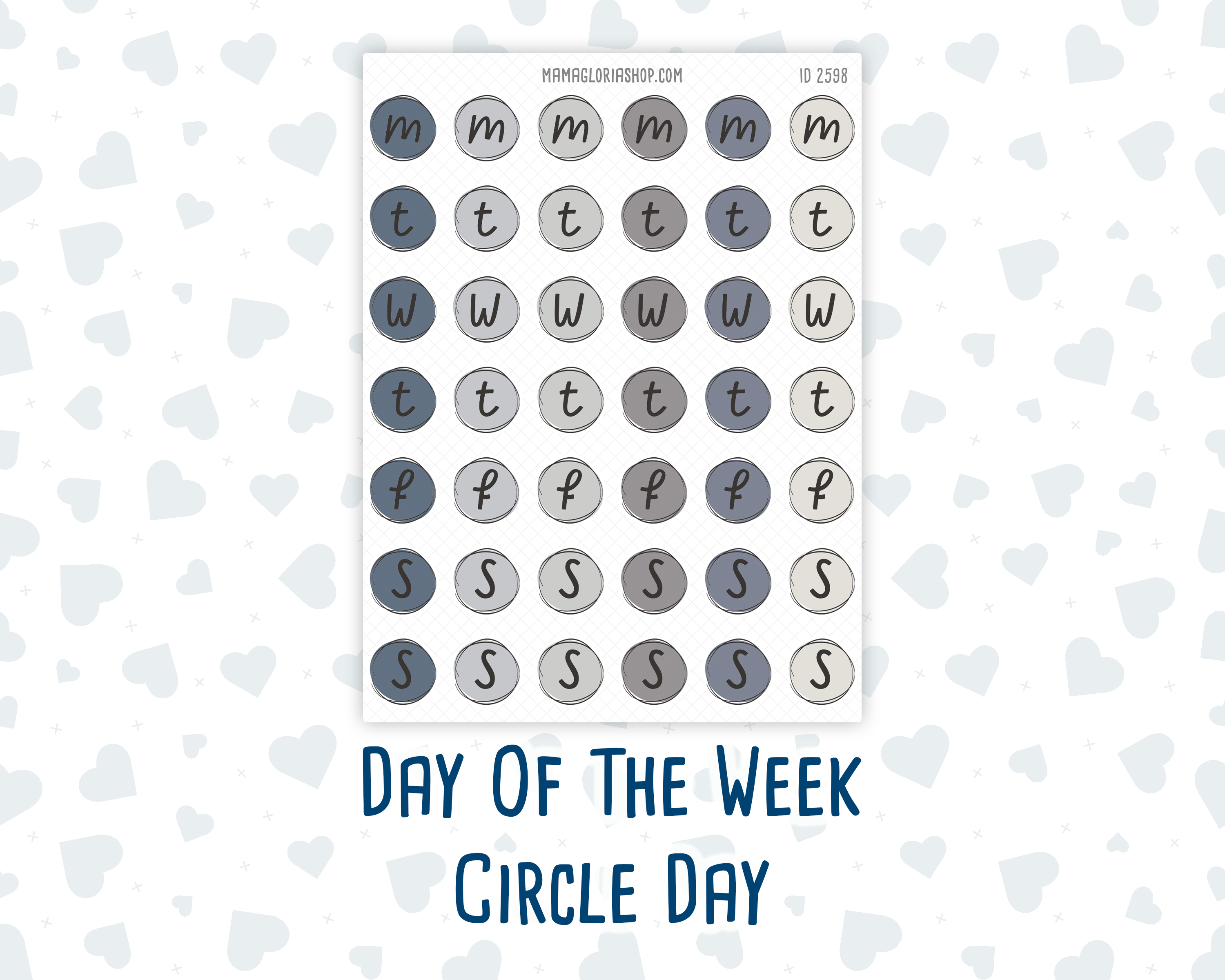 Day of the Week – Circle Day Labels | Muted Slate Collection ...