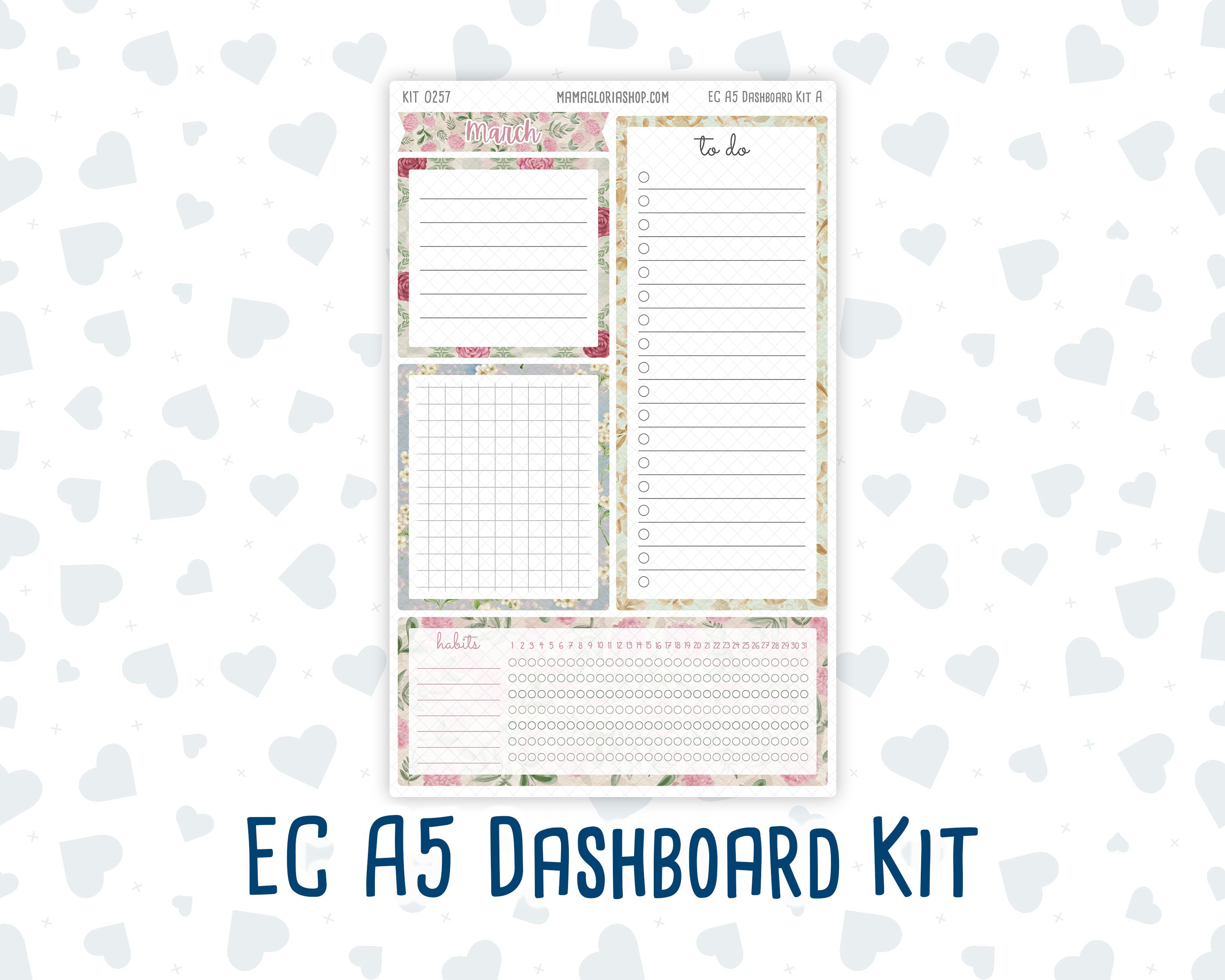 Kit 0257 - A5 - EC Notes Pages - Dashboard Kit | Productivity Page - M ...