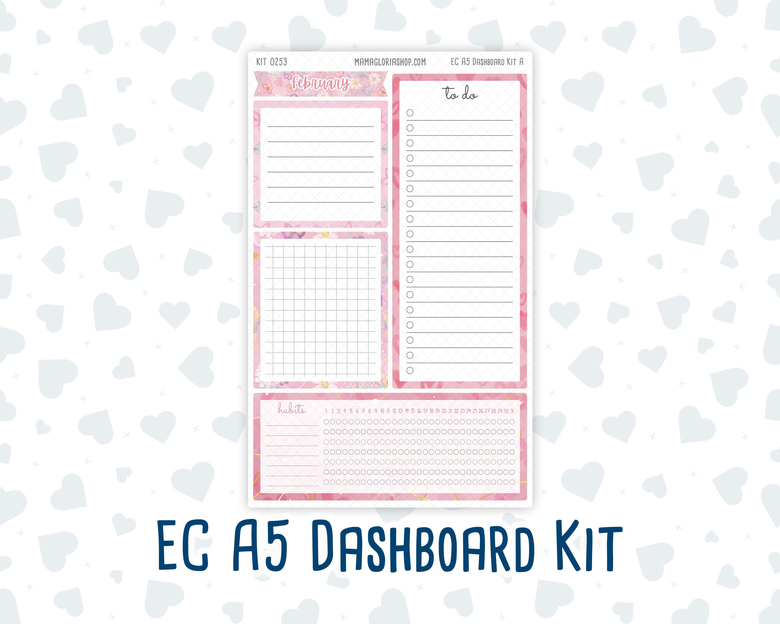Kit 0253 - A5 - EC Notes Pages - Dashboard Kit | Productivity Page - F ...