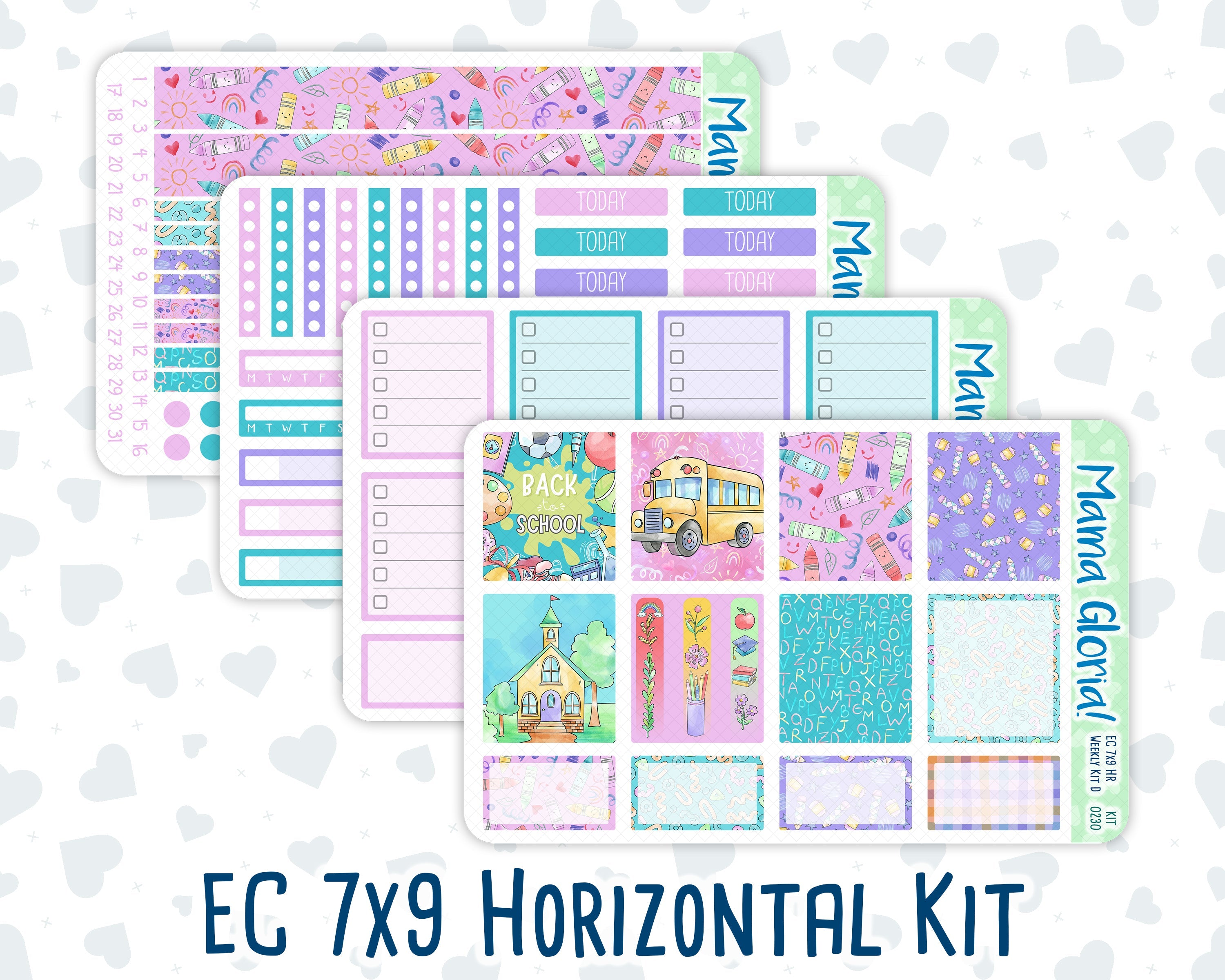 Kit 0230 - 7x9 - Horizontal - Weekly Kit - August - School Daze ...