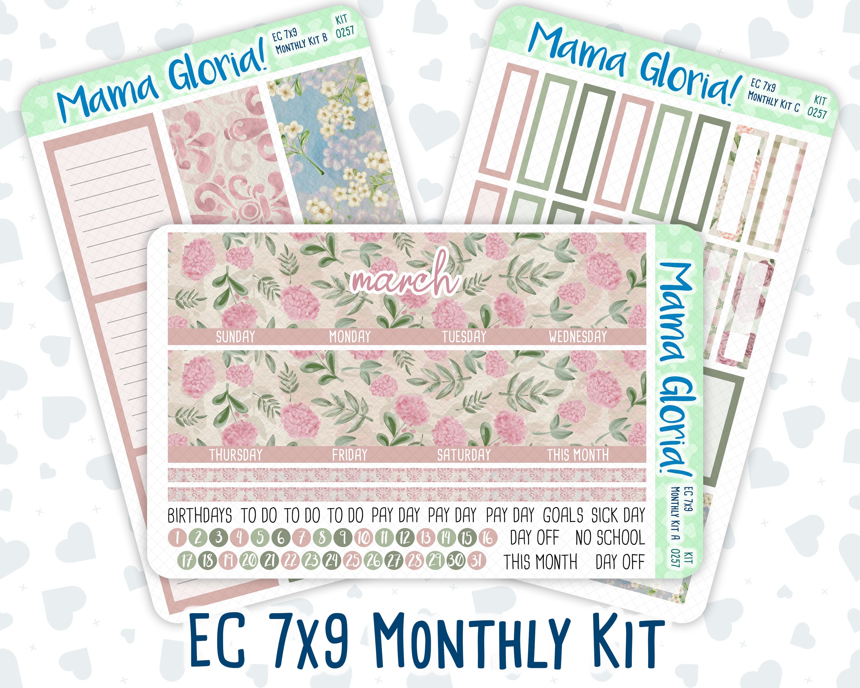 Kit 0257 - 7x9 - EC Monthly Kit - March - Blush Garden – mamagloriashop