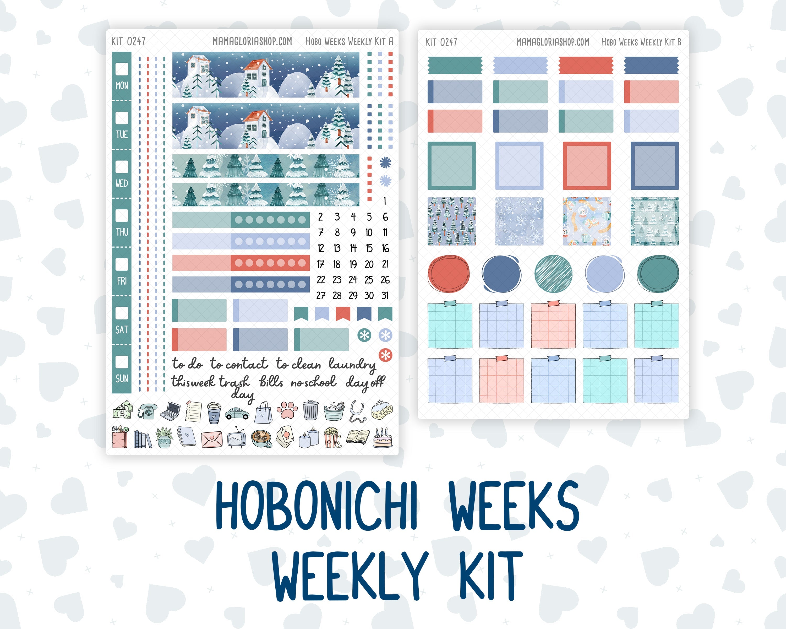 Kit 0247 - Hobonichi Weeks - Weekly Kit - December - Snow Day Adventur ...