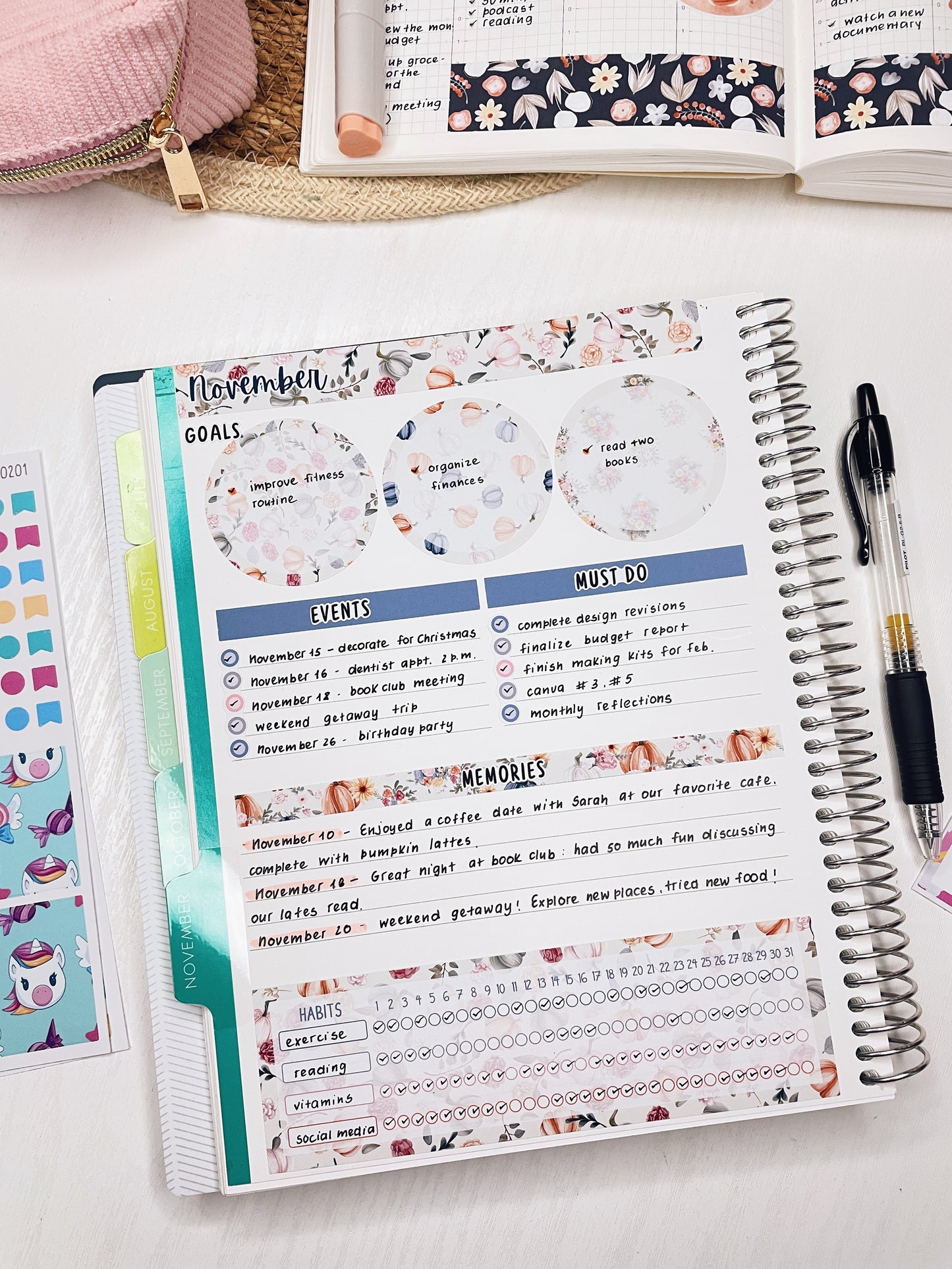 8.5x11 - 12-Month Kit - Monthly Dashboard - For Plum Paper Planner - 2 ...