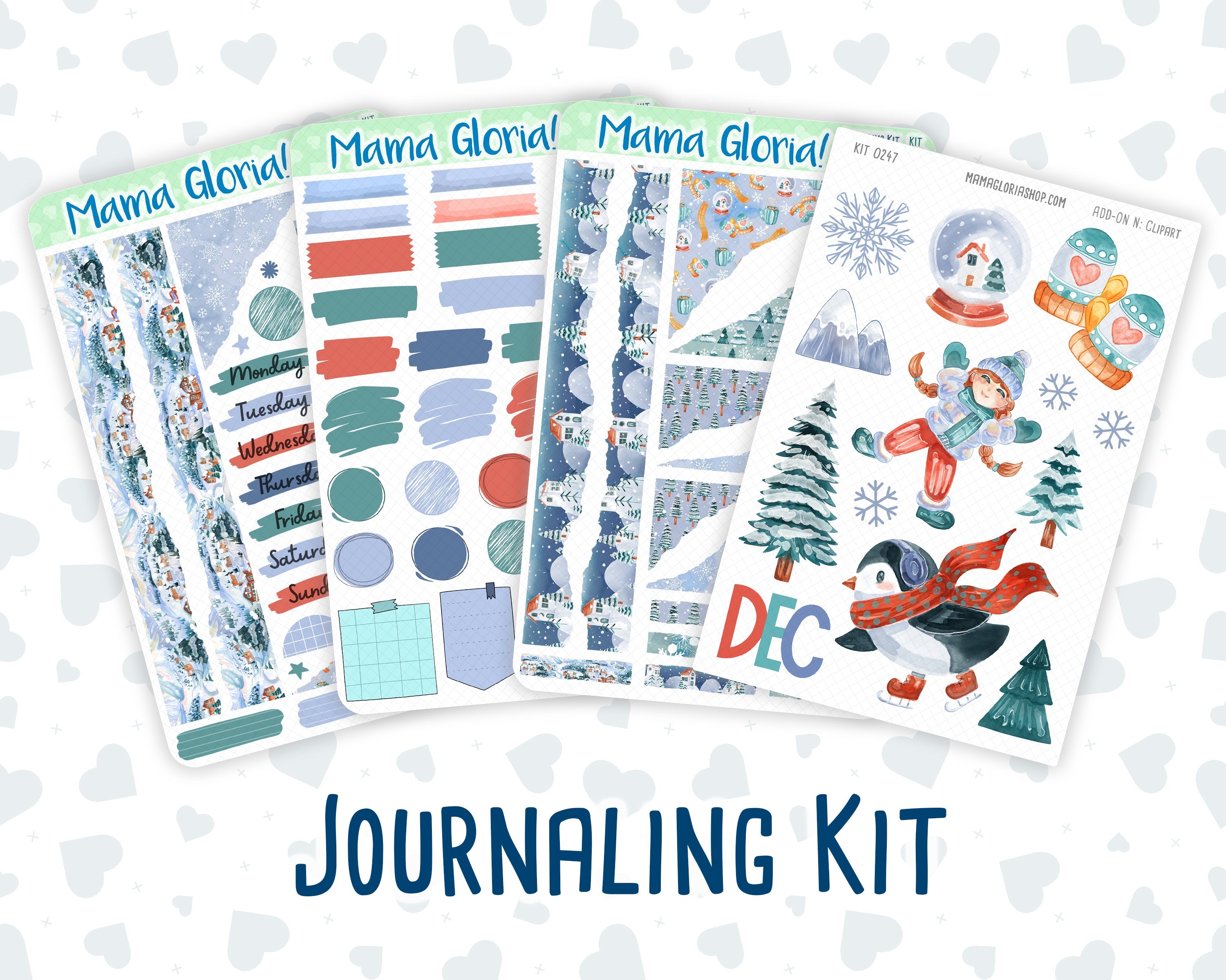 Kit 0247 - Journaling Kit - For Planners | Notebooks - December - Snow ...