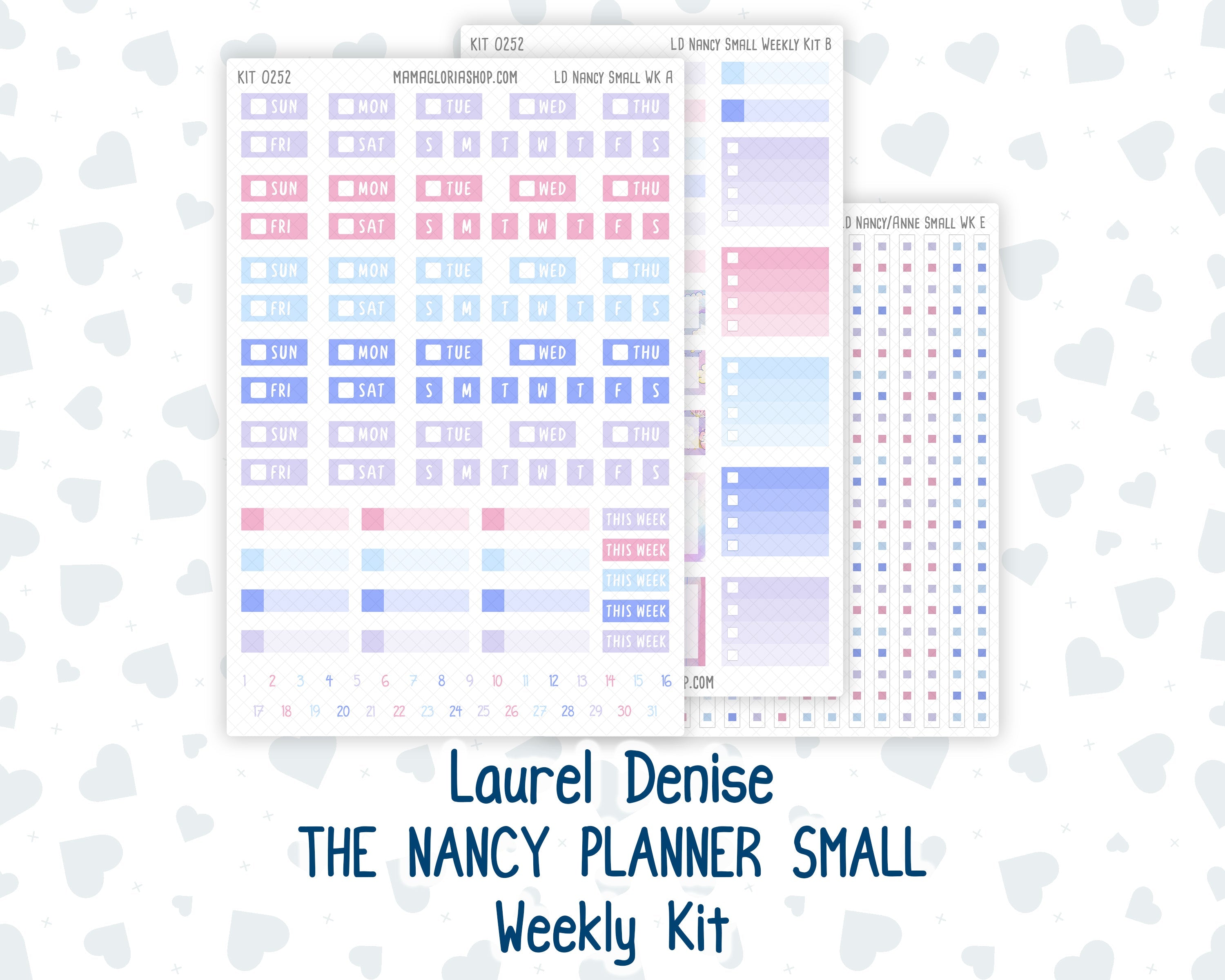 Kit 0252 - Laurel Denise The Nancy Planner Small - Weekly Kit - Februa ...