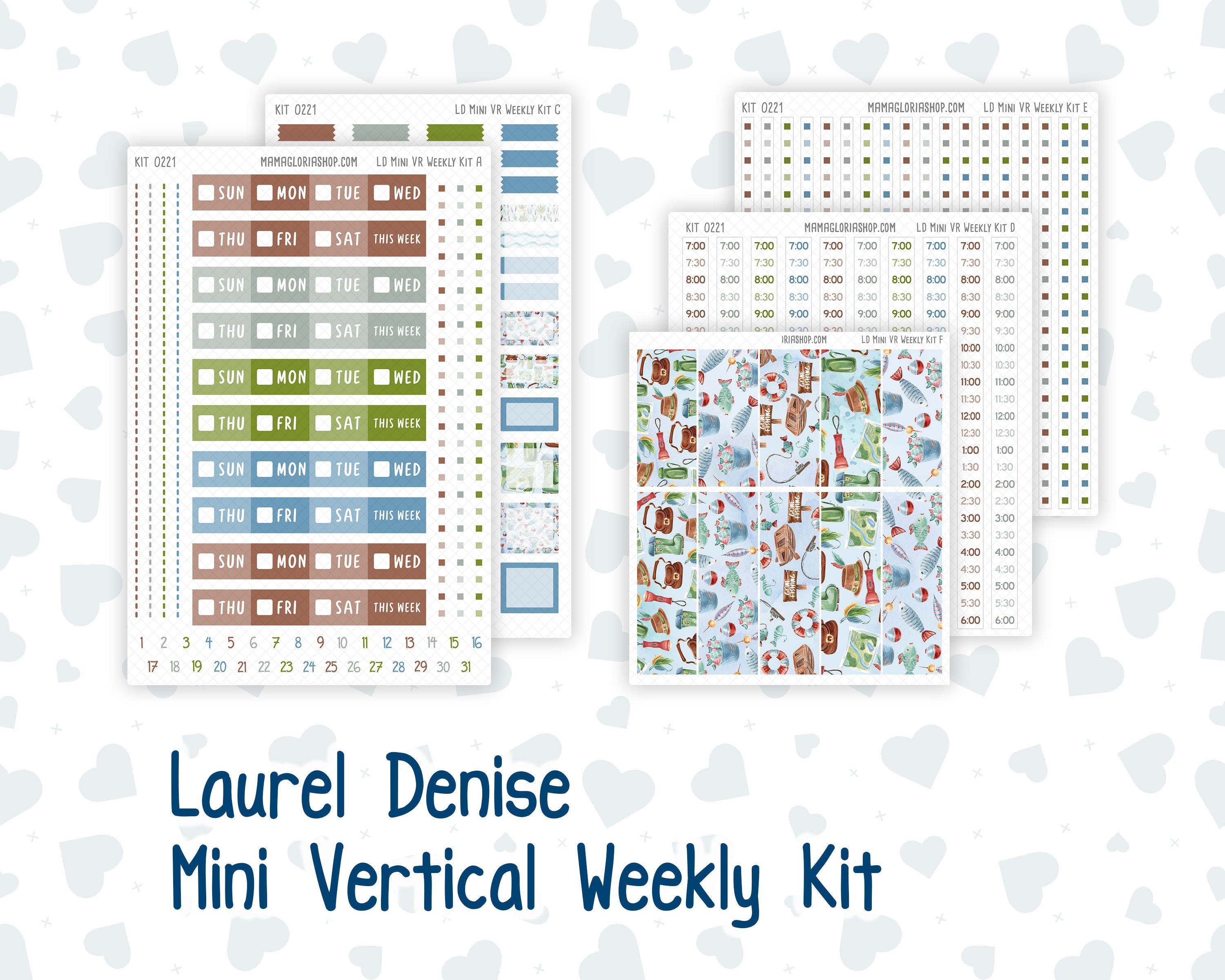 Kit 0221 - Laurel Denise Mini - Vertical - Weekly Kit - June - Gone Fi ...