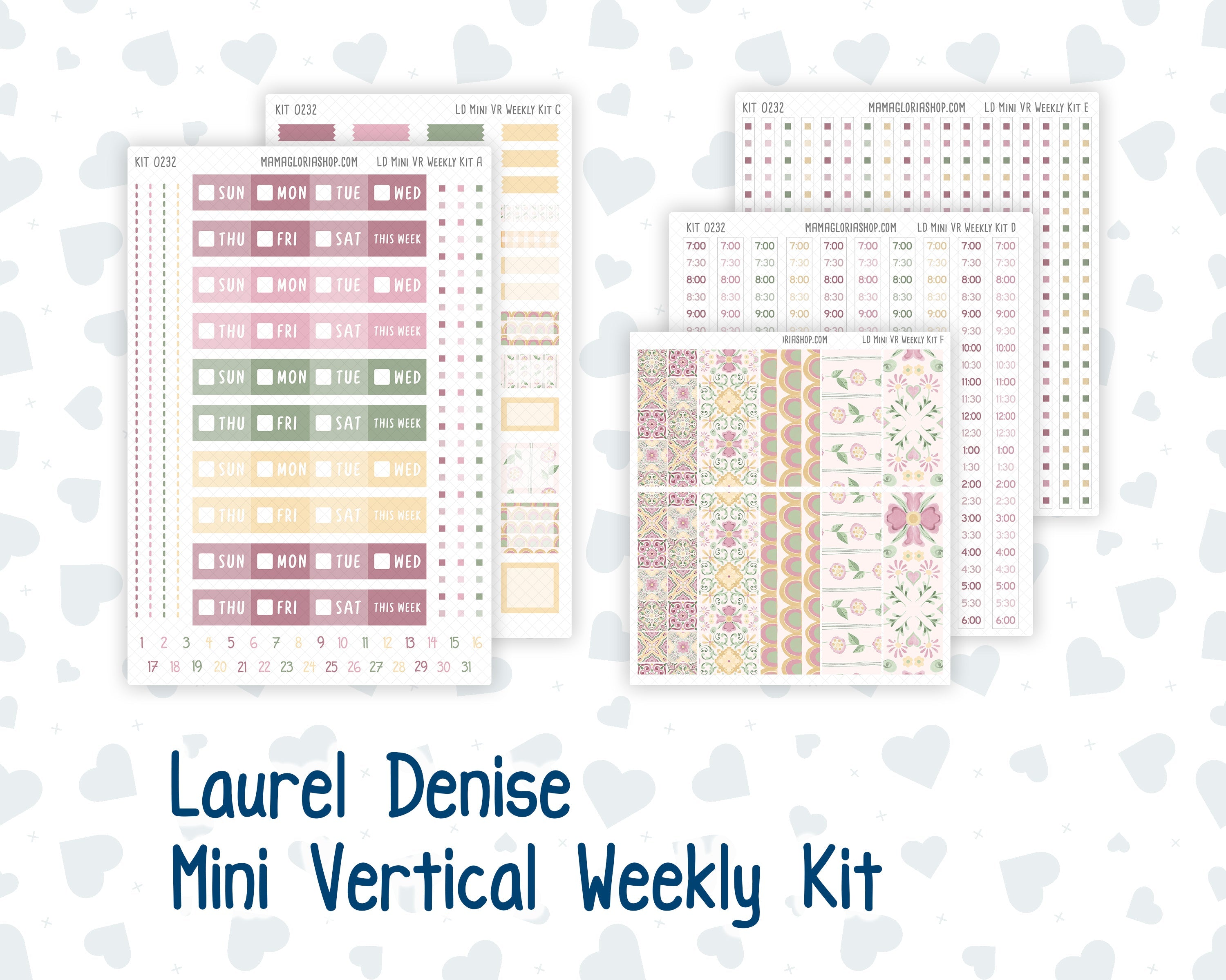 Kit 0232 - Laurel Denise Mini - Vertical - Weekly Kit - September - He ...