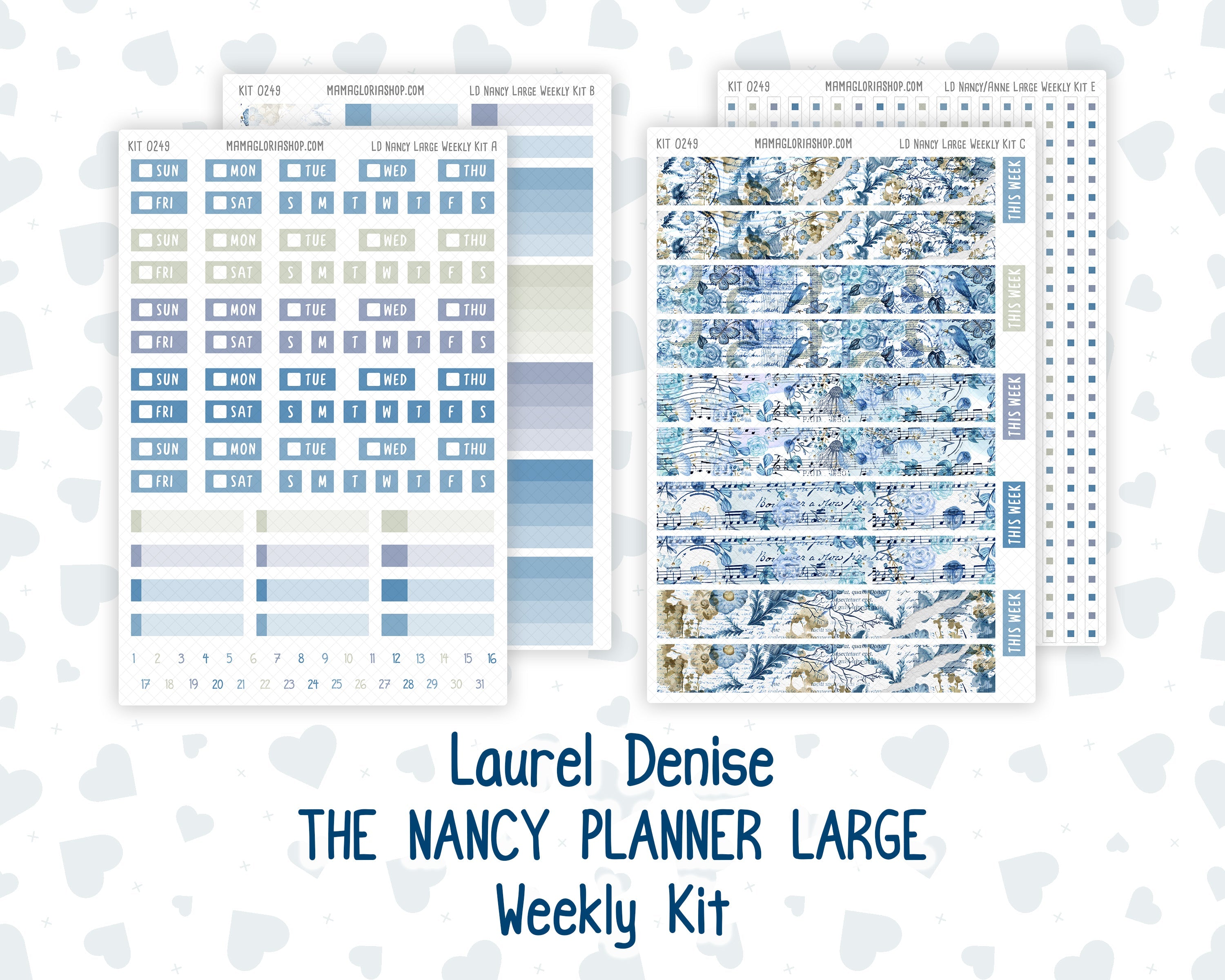 Kit 0249 - Laurel Denise The Nancy Planner Large - Weekly Kit - Januar ...