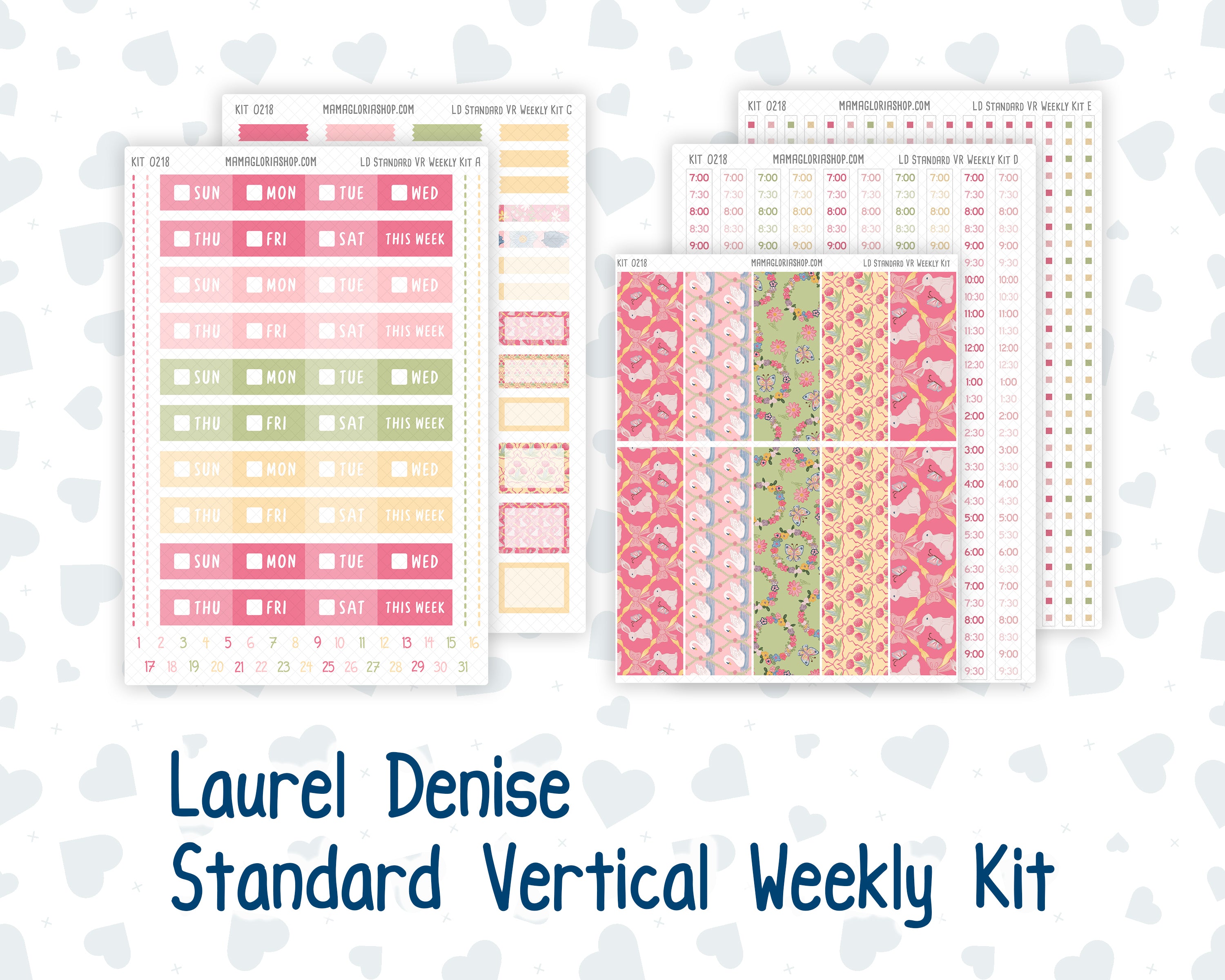 Kit 0218 Laurel Denise Standard Size – Weekly - Vertical Layout - Moth ...