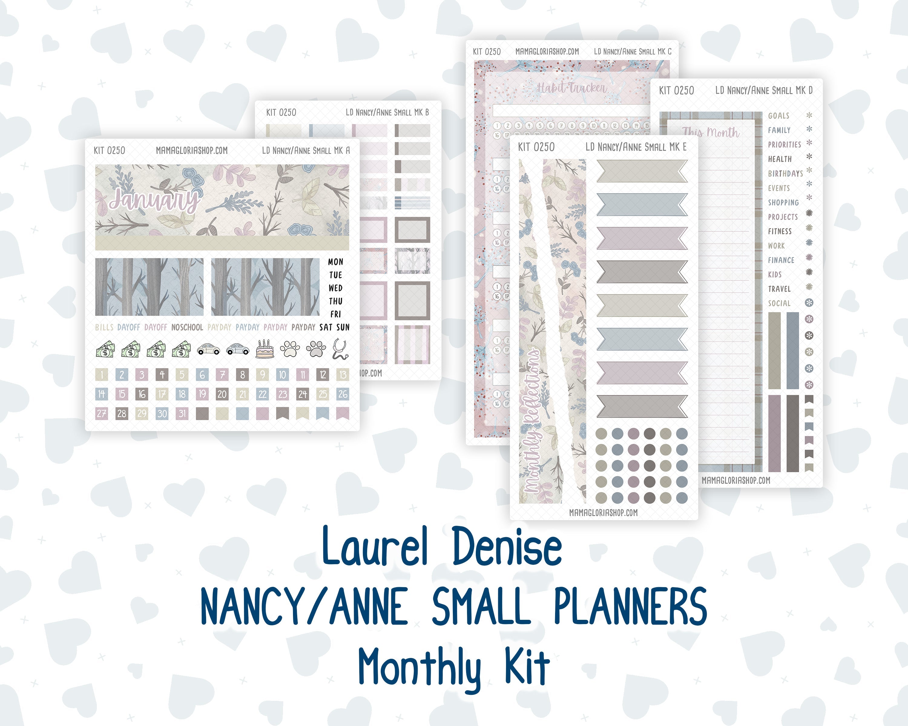 Kit 0250 - Laurel Denise Nancy/Anne Small - Monthly Kit - Quiet Januar ...