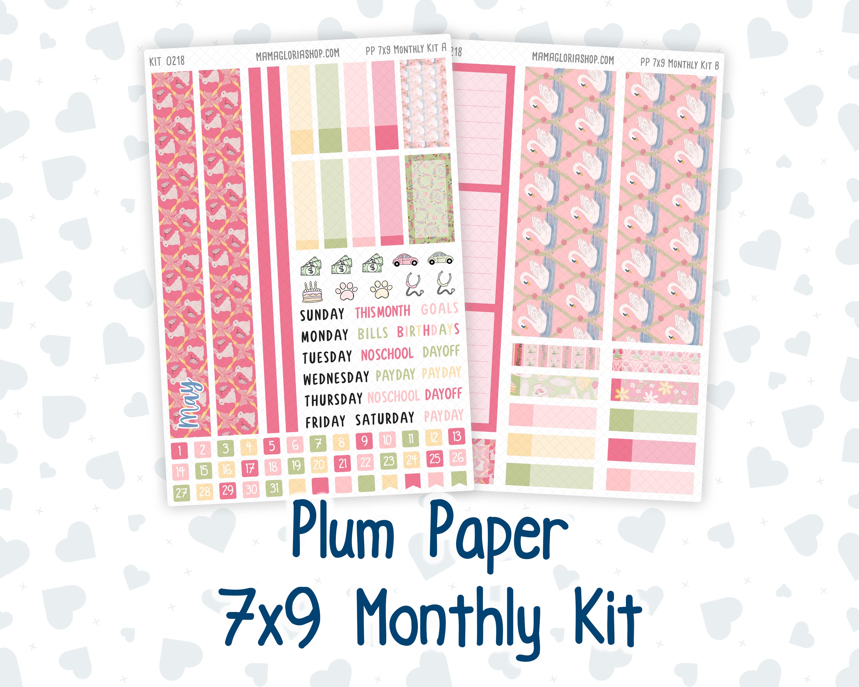 Kit 0218 Plum Paper 7x9 – Monthly - Mother's Love- May – mamagloriashop