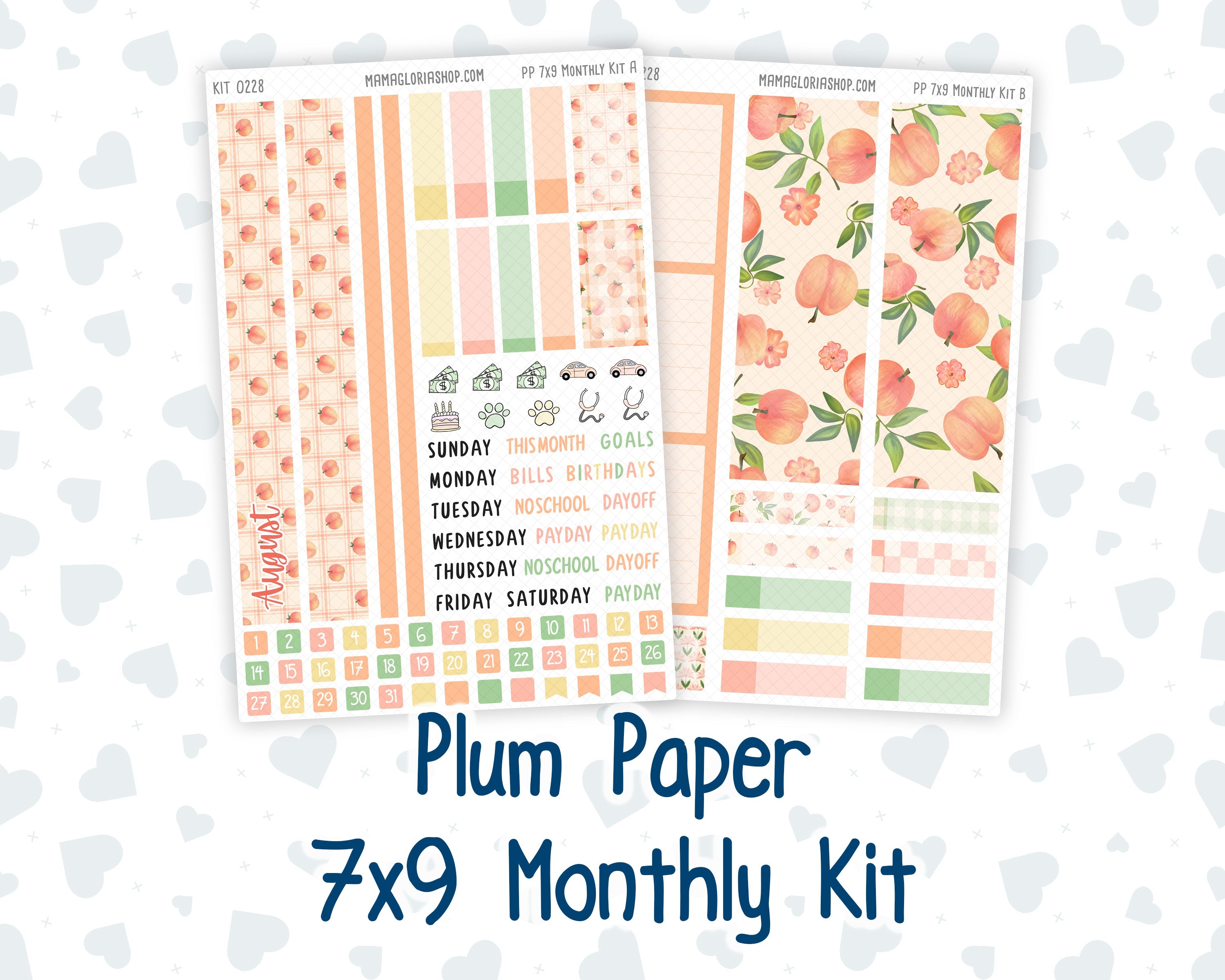 Kit 0228 - 7x9 - Plum Paper - Monthly Kit - August - Just Peachy ...