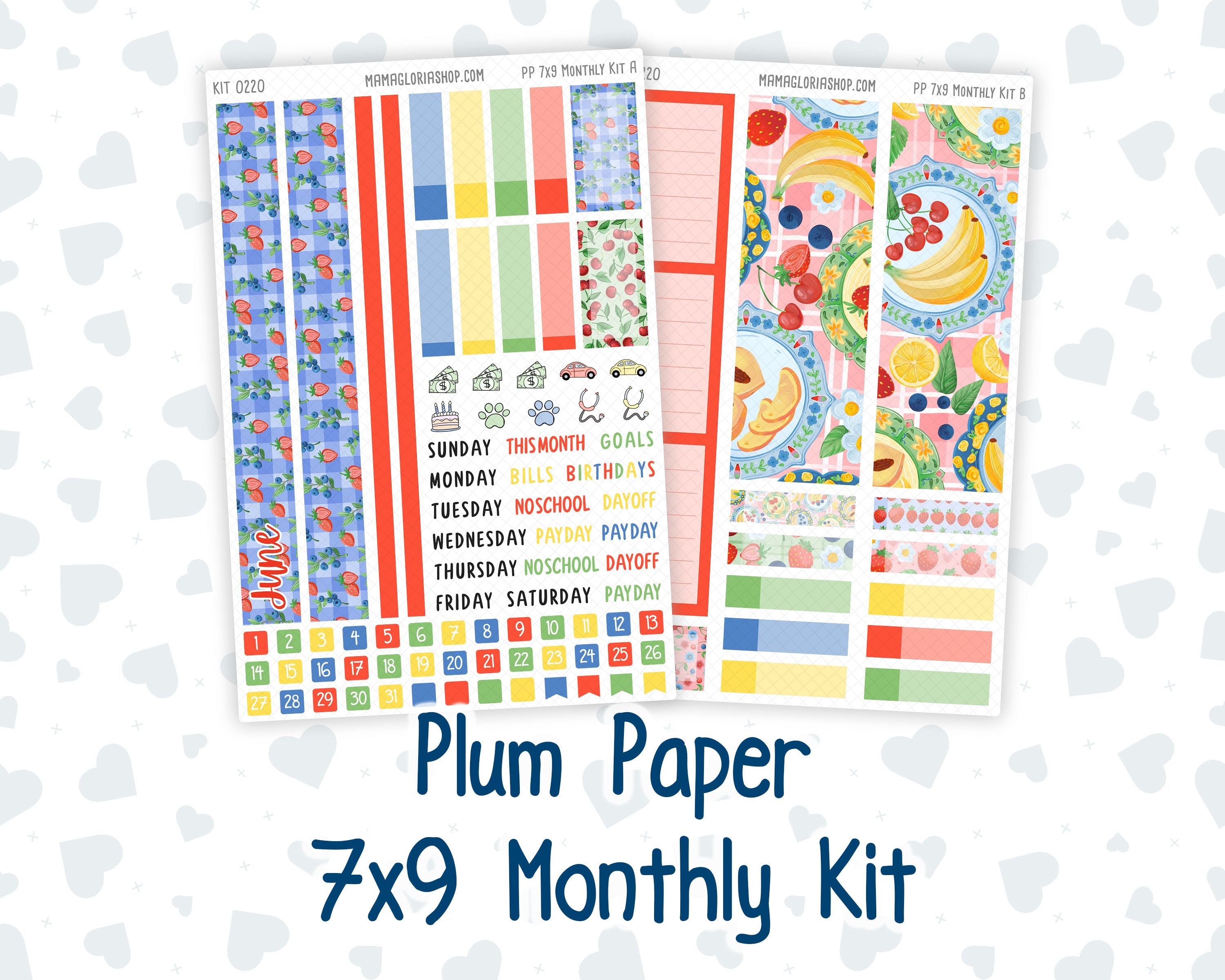 Kit 0220 - 7x9 - Plum Paper - Monthly Kit - June - June Berries ...