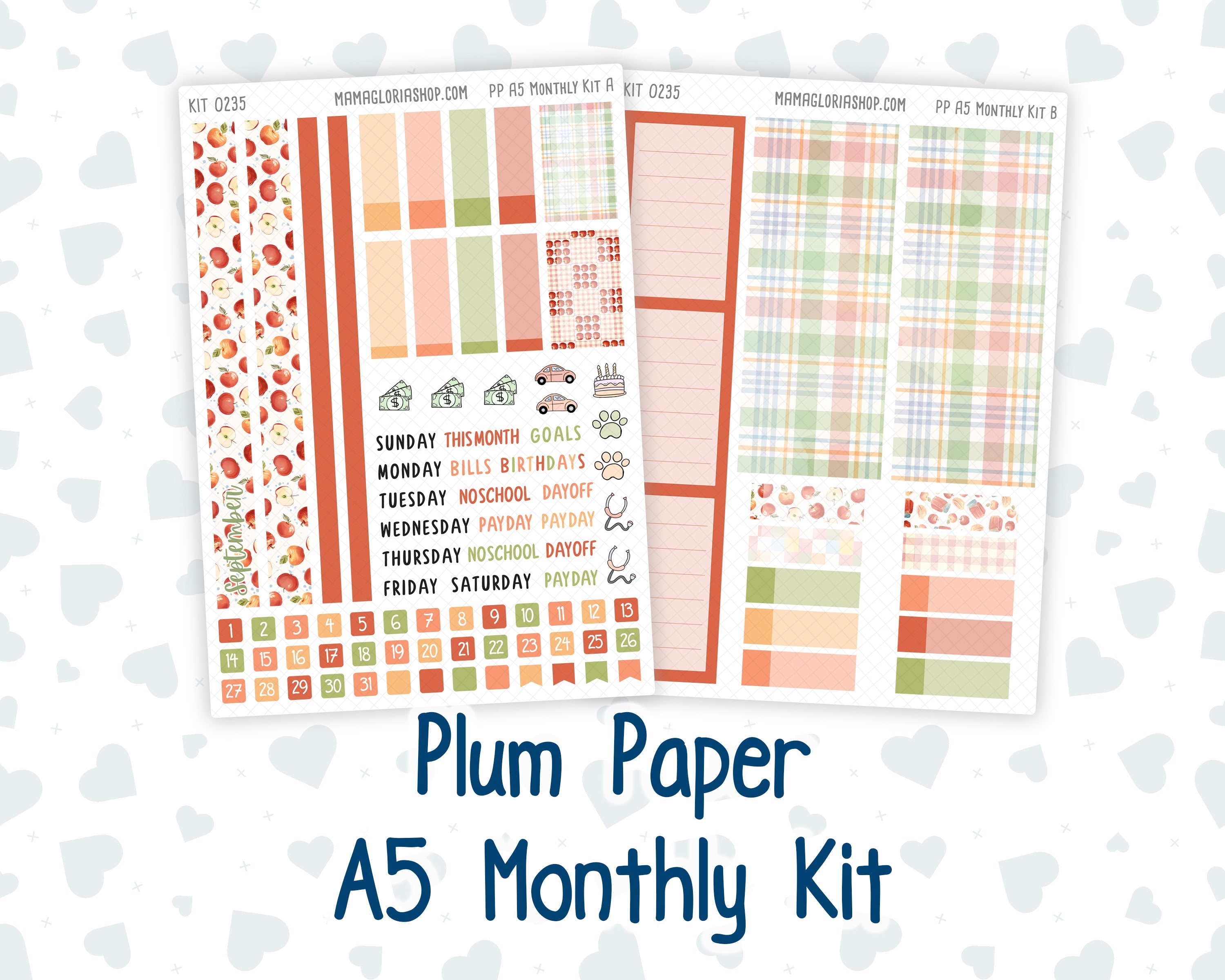 Kit 0235 - A5 - Plum Paper - Monthly Kit - September - Apple Orchard ...