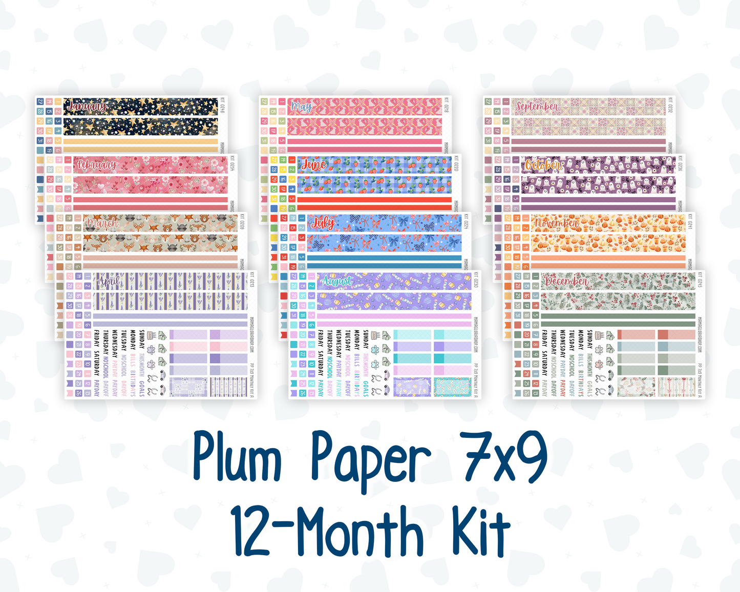 7x9 - 12-Month Kit - For Plum Paper Planner – mamagloriashop