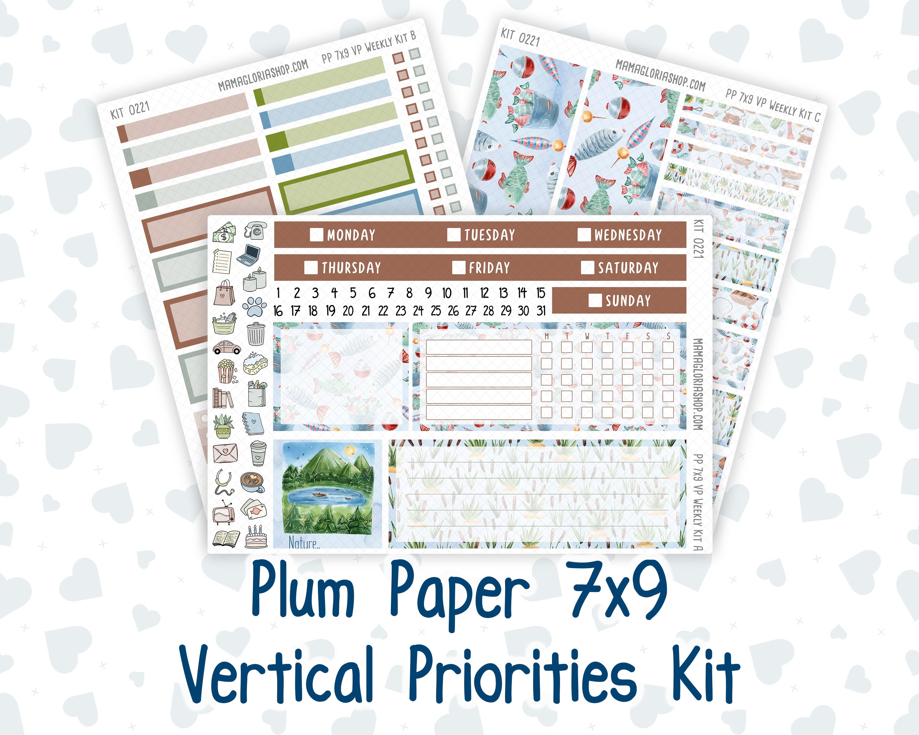 Kit 0221 - 7x9 - Vertical Priorities - Plum Paper - Weekly Kit - June ...