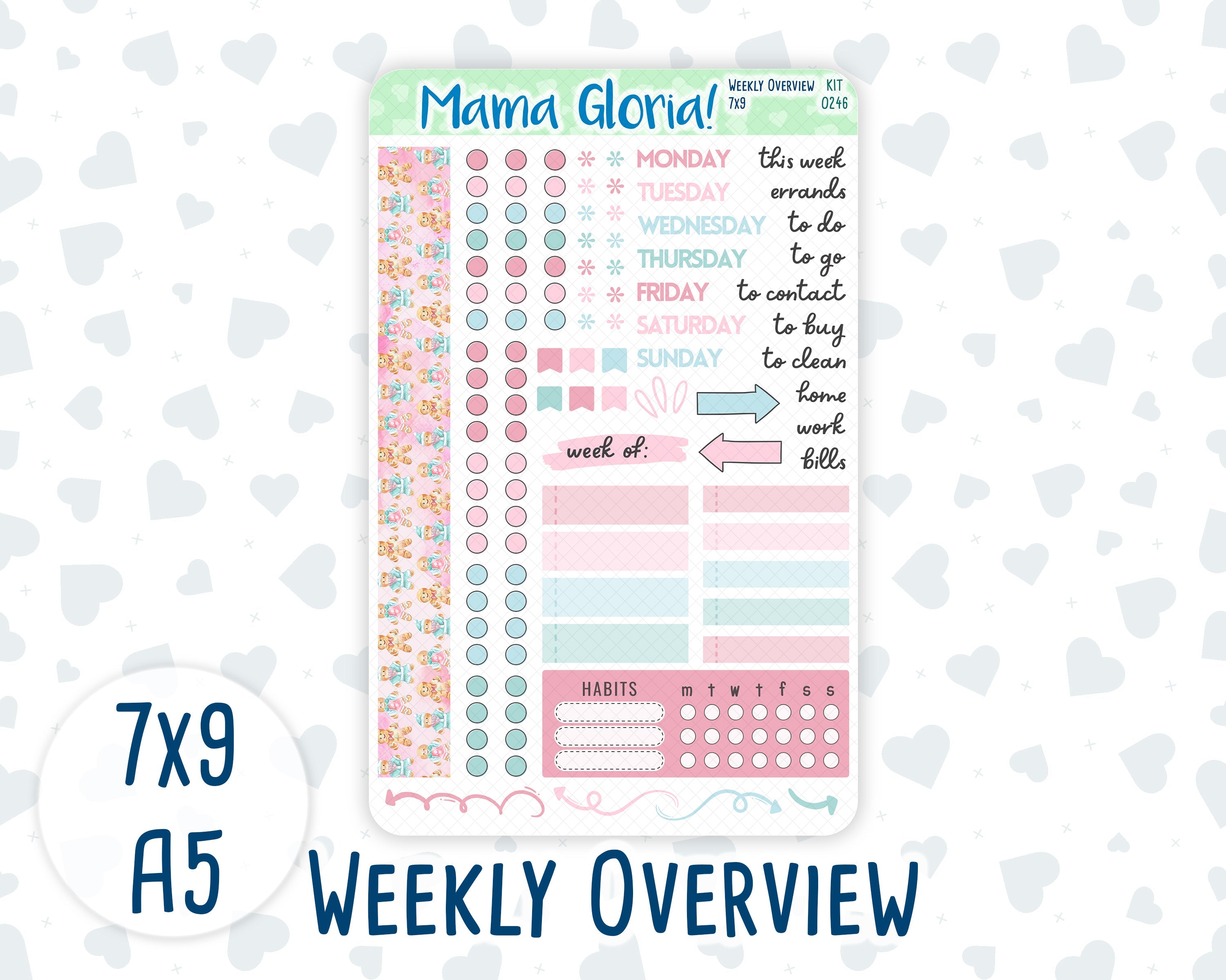 Kit 0246 - Weekly Overview - For 7x9 & A5 Planners | Notebooks - Decem ...