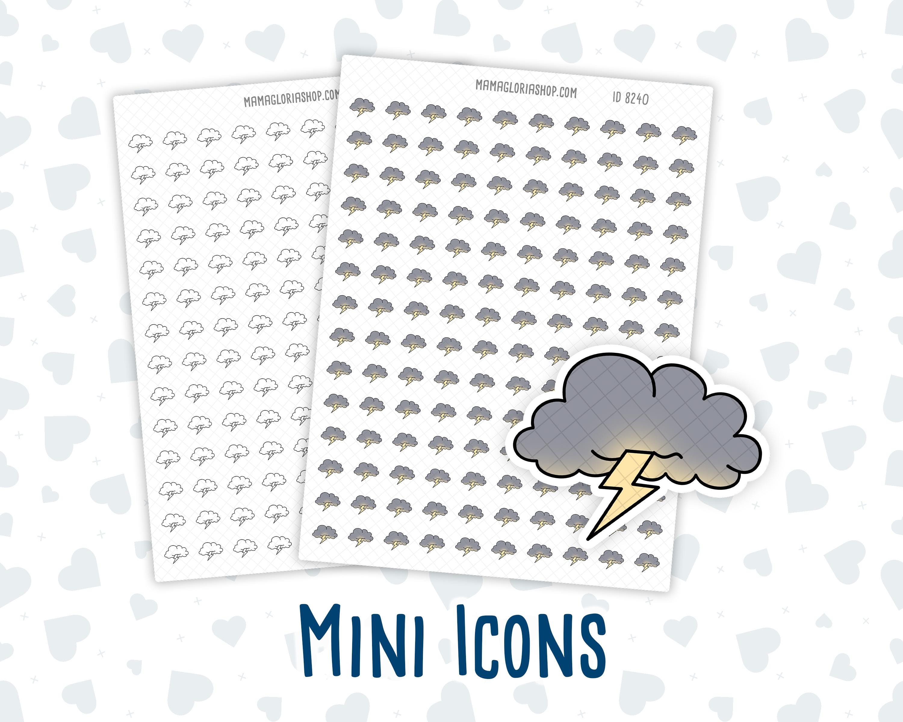 Thunderstorm - Lightning - Weather - Doodle Icon Sticker – mamagloriashop