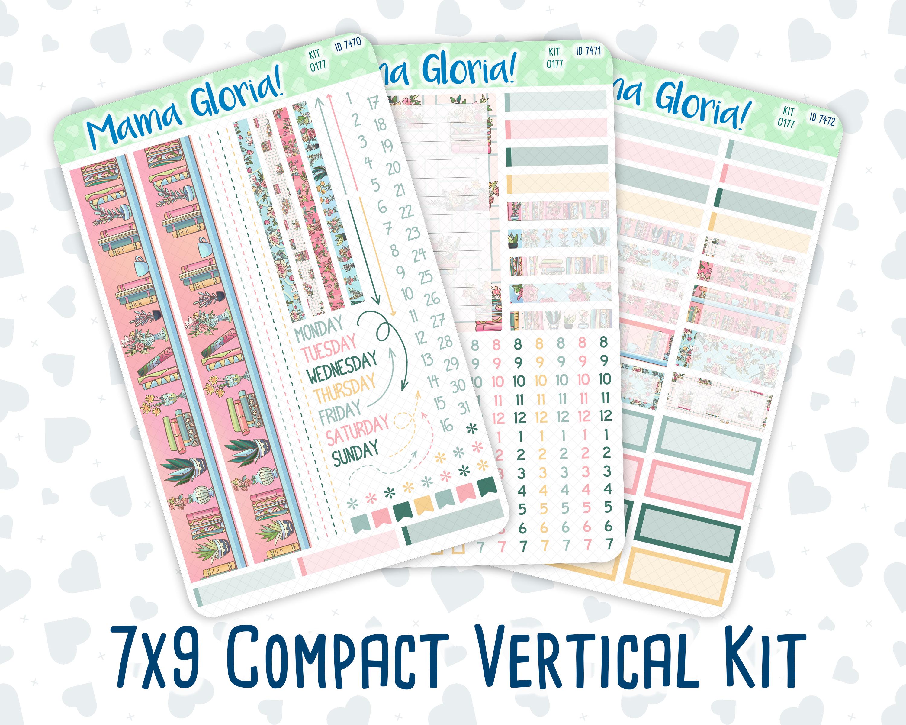Kit 0177 - 7x9 Compact Vertical - Books&Roses - Weekly – mamagloriashop