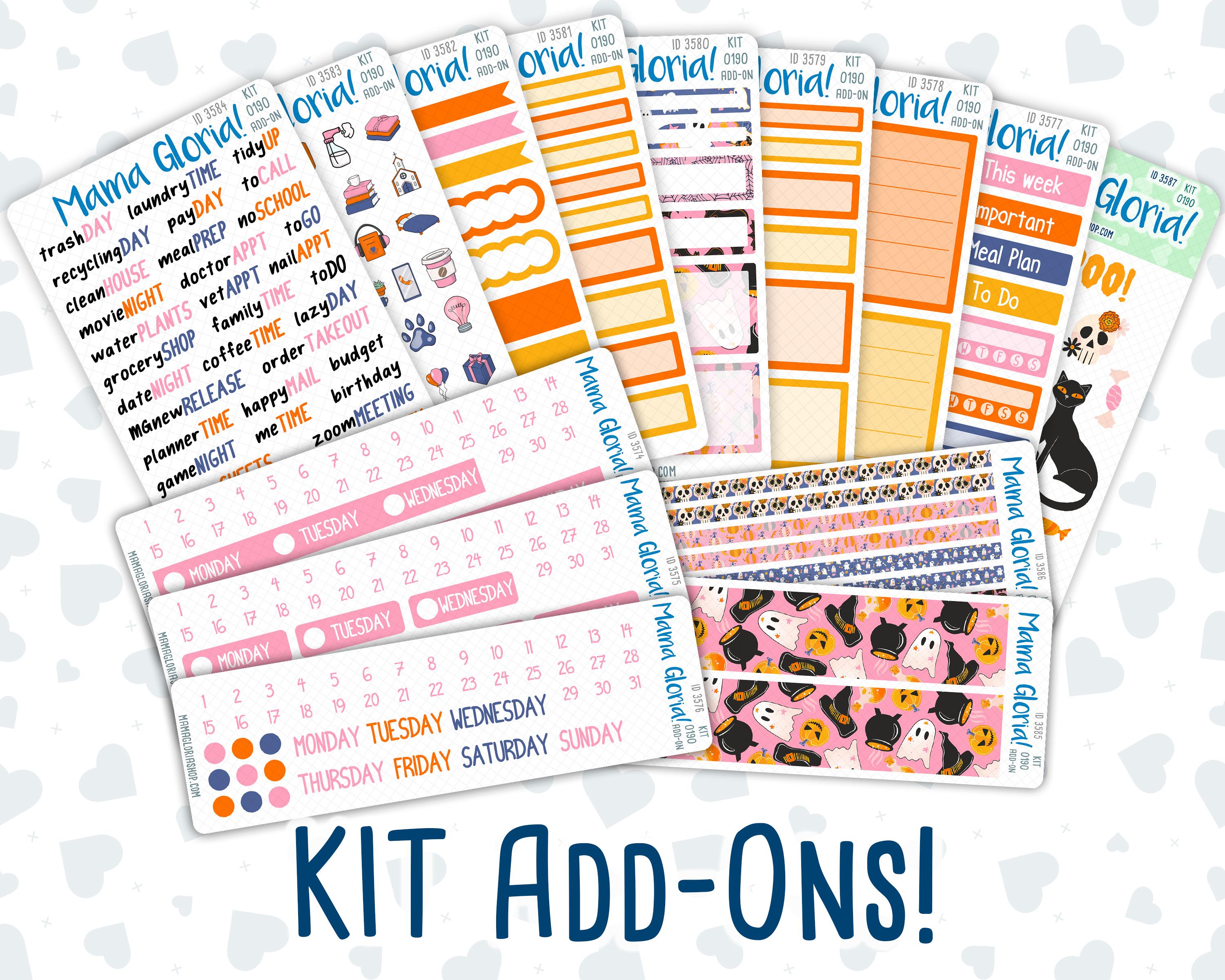 Kit 0190 Add Ons - Halloween Spooktacular - Planner Stickers - October ...