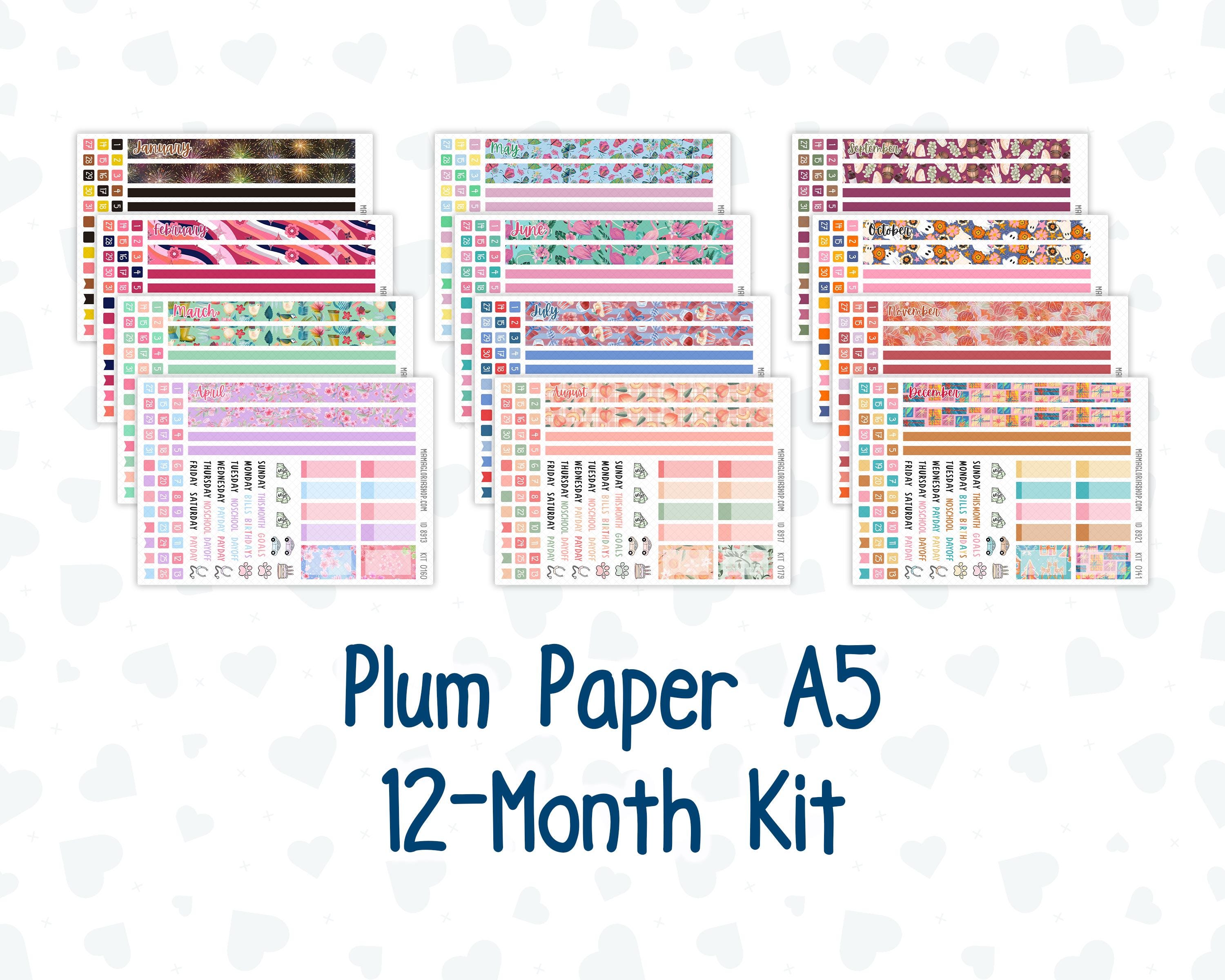 A5 - 12-Month Kit - For Plum Paper Planner – mamagloriashop