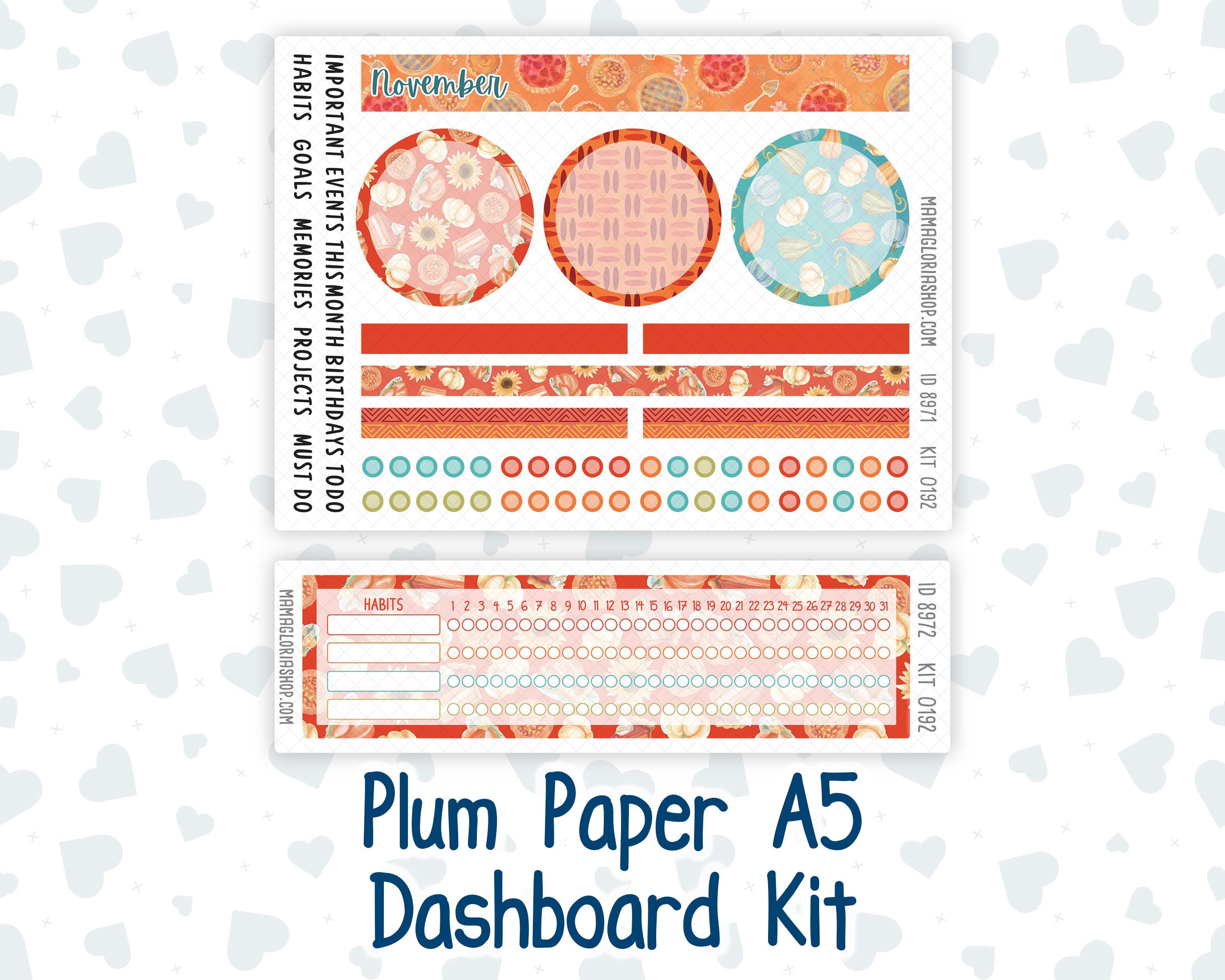 Kit 0192 Plum Paper A5– Dashboard - Thanksgiving - November - Autumn ...