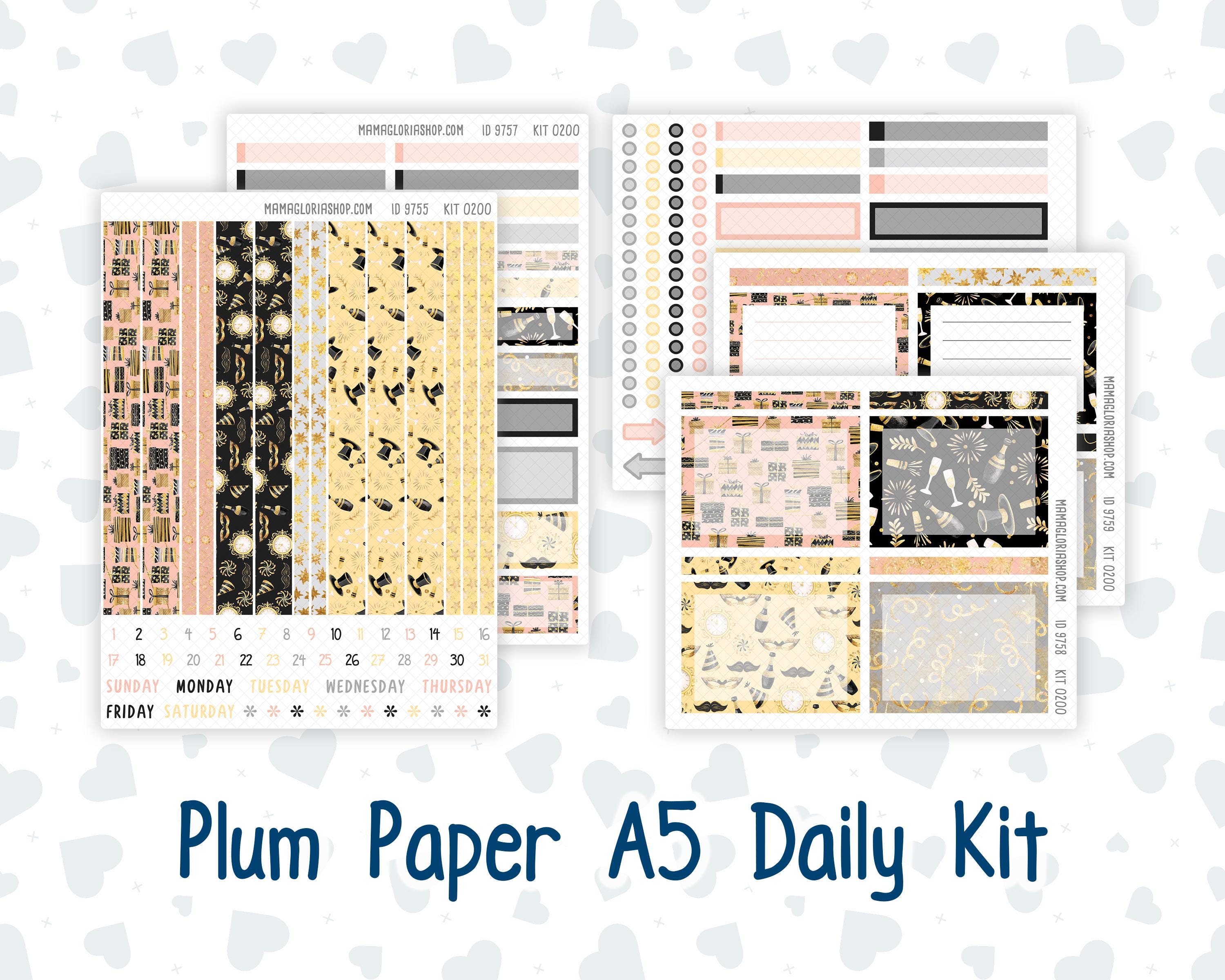 Kit 0200 A5 Plum Paper Daily - Golden Hour - Planner -January - New ...