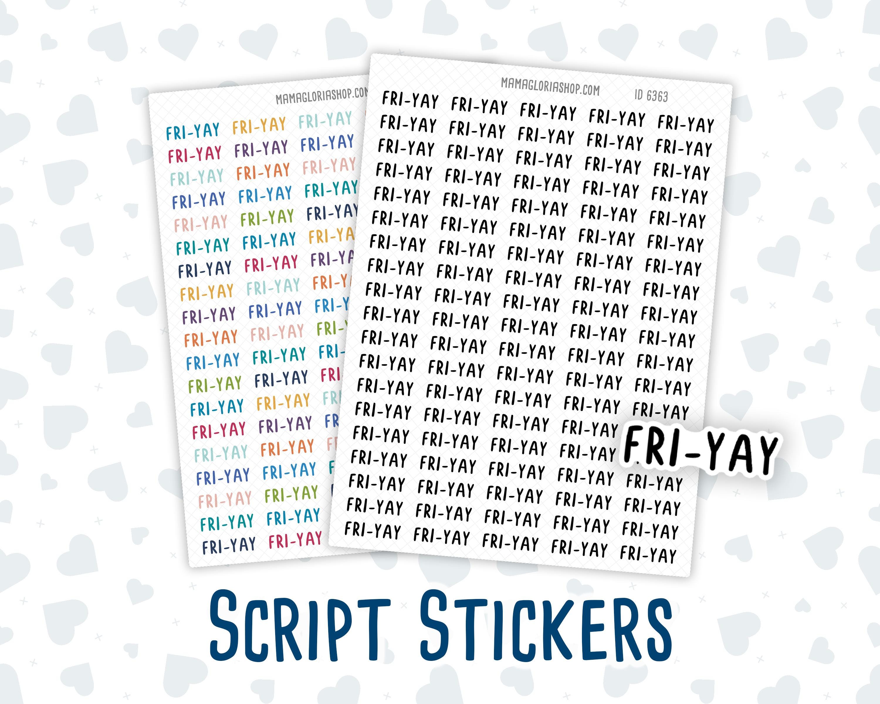 Fri-Yay - Script Stickers For Planners - Headers – mamagloriashop